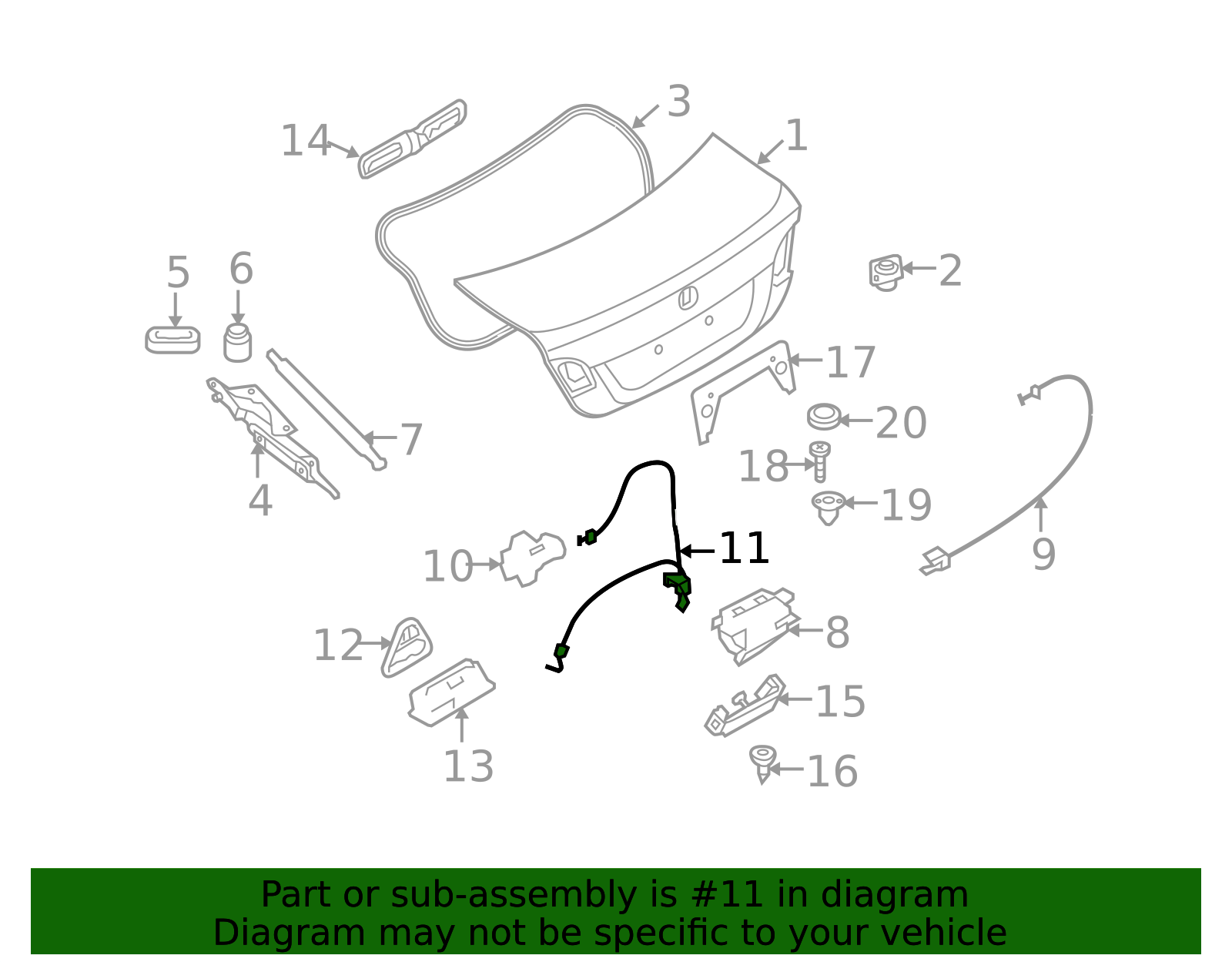 51247238649 - Release Cable (51-24-7-238-649) | BMW of South Atlanta Parts