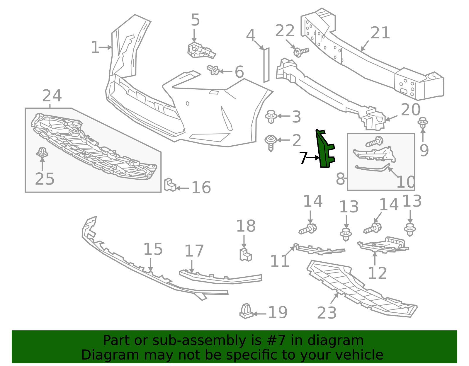 53127-0E050 - Outer Grille 2020-2022 Lexus | Lexus Parts Outlet