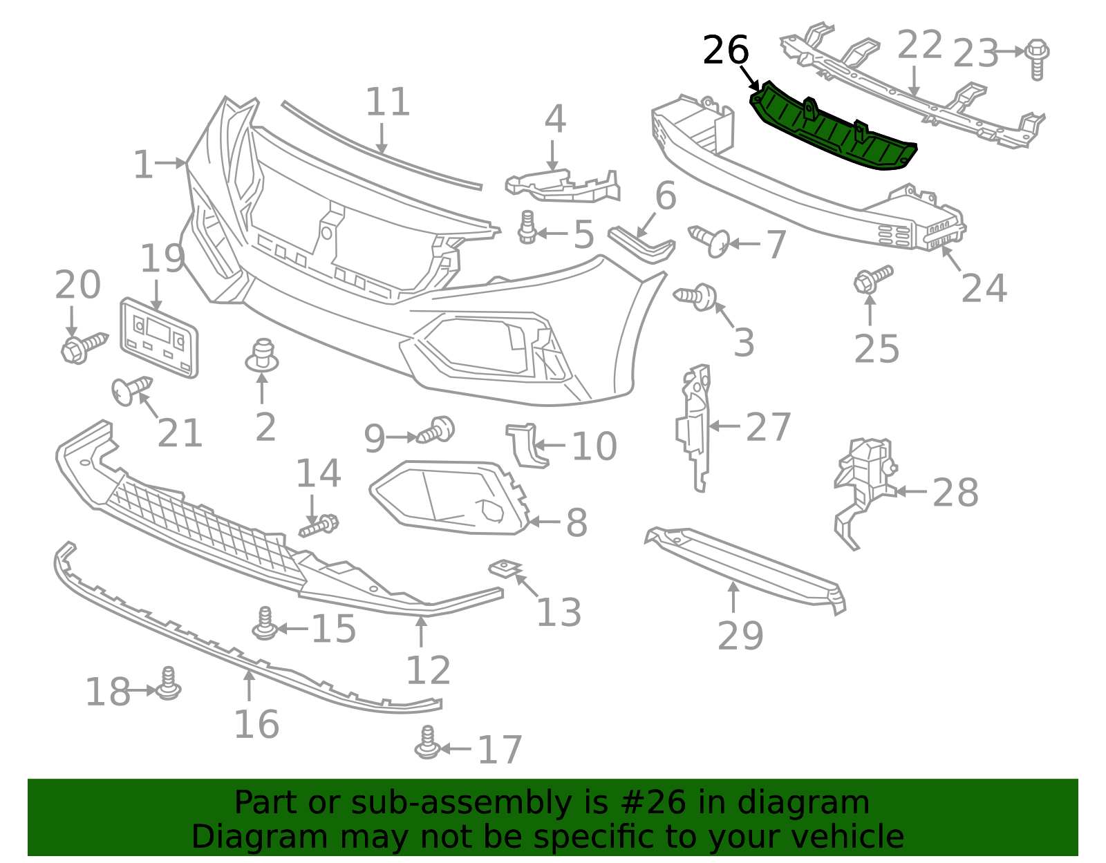 71202-TGG-A10 - 2017-2020 Honda Civic - Plate Front Bumper Middle ...