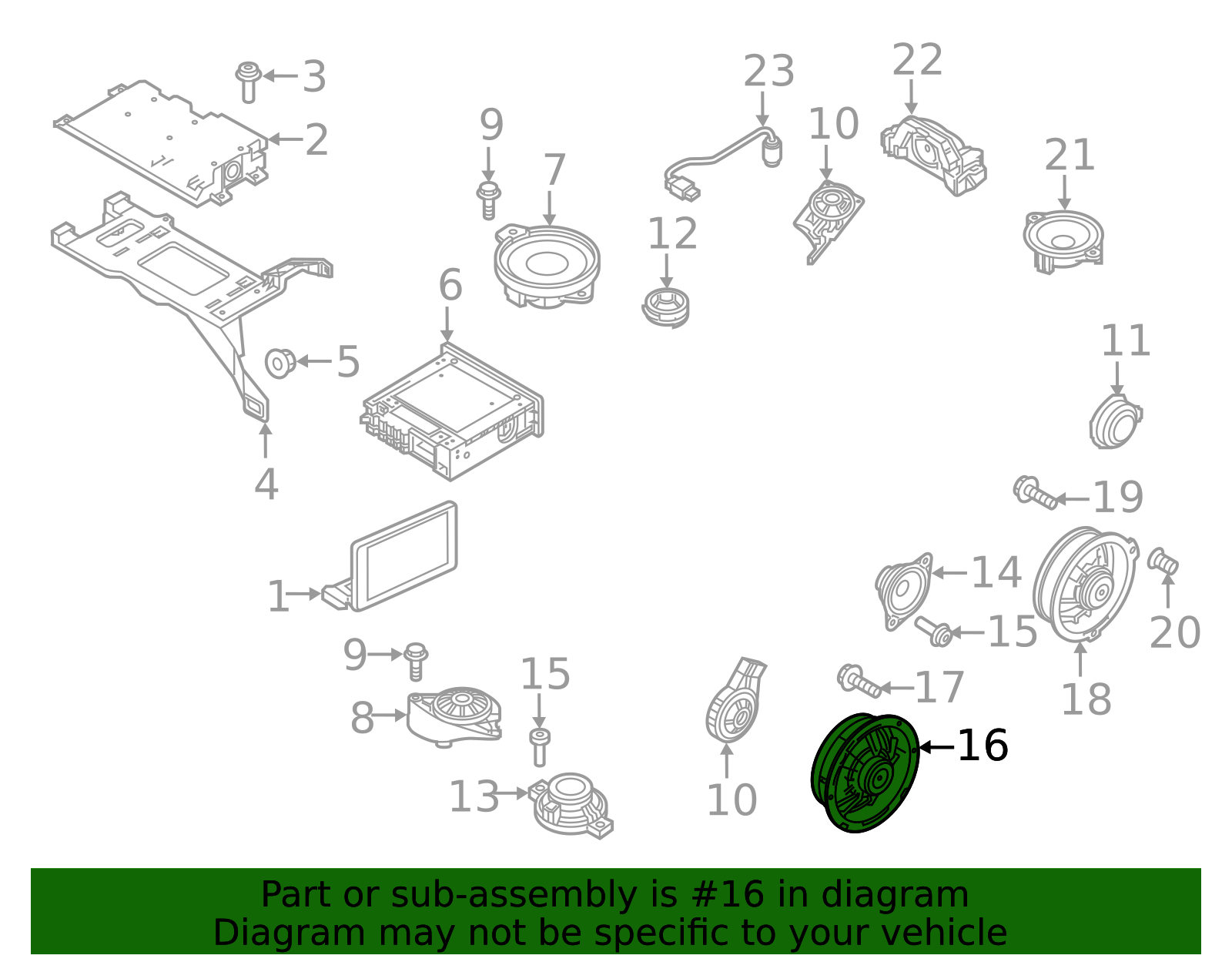 2017-2025 Audi Speaker 8W5-035-297-A | Audi OEM Parts Online