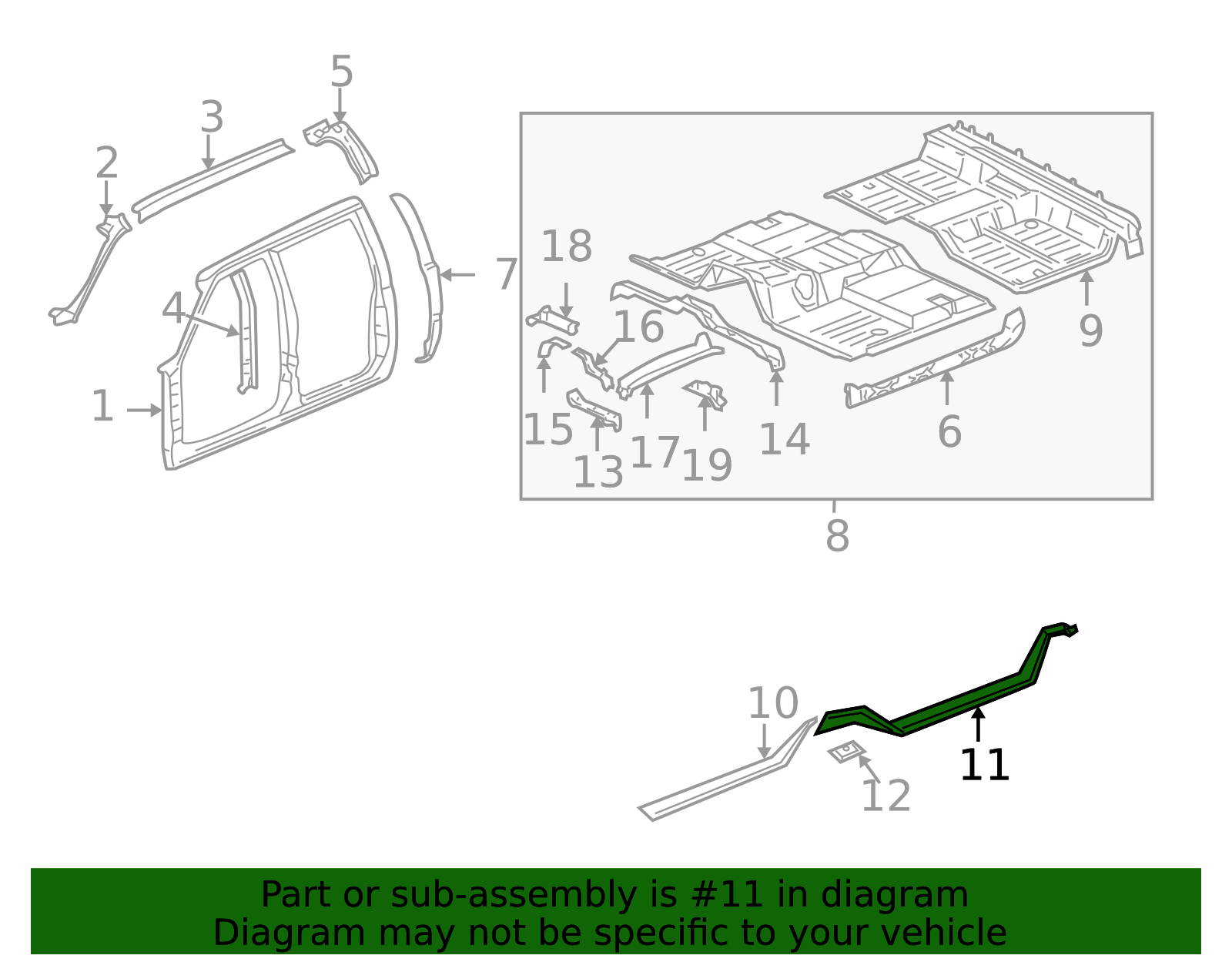 Rear Floor Pan Rear Extension 88937064 | Awesome Parts GM