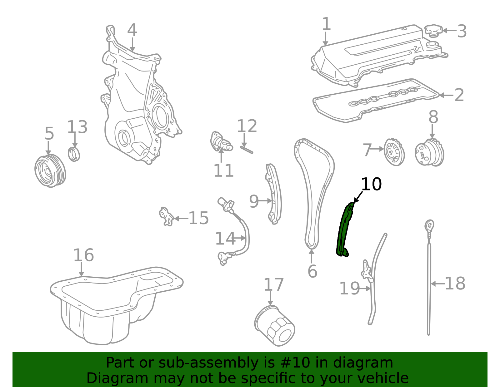 1998-2006 Toyota Engine Timing Chain Guide 13561-22020 | MotorMotor