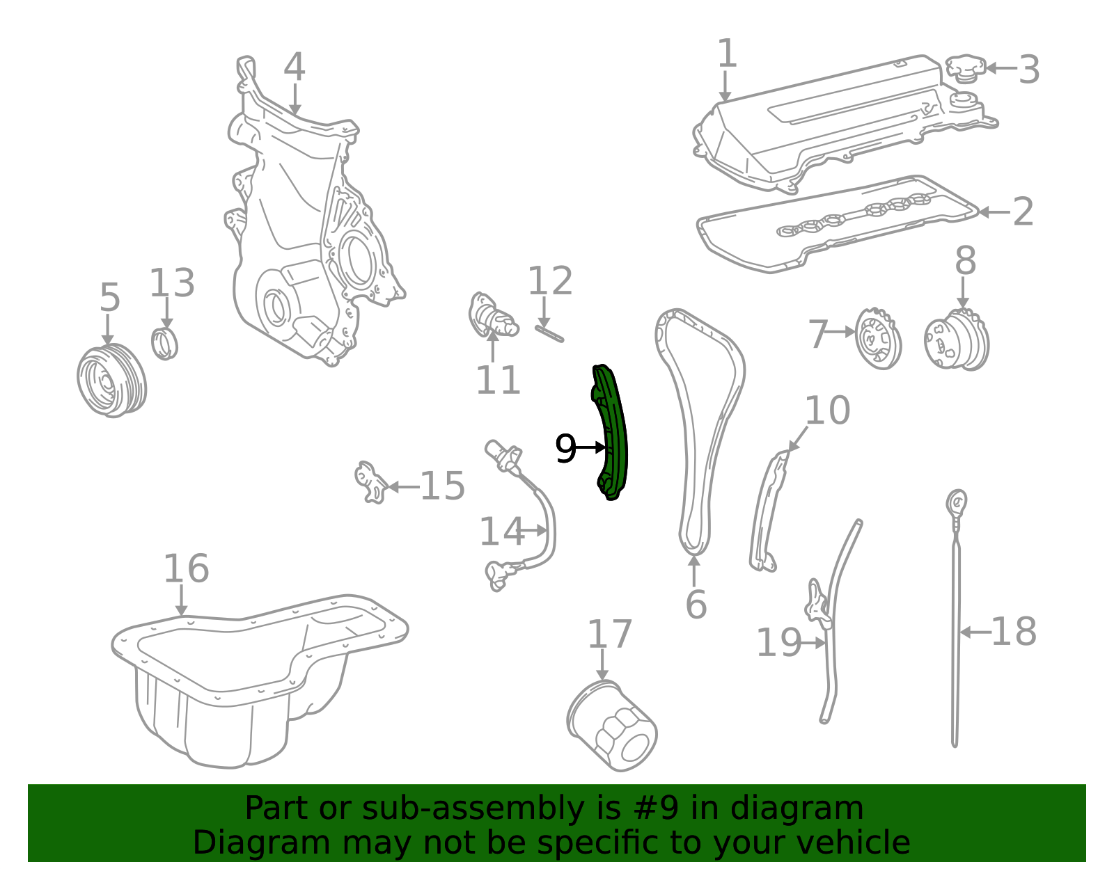 2001-2008 Toyota Engine Timing Chain Guide 13561-0D010 | Toyota Parts ...