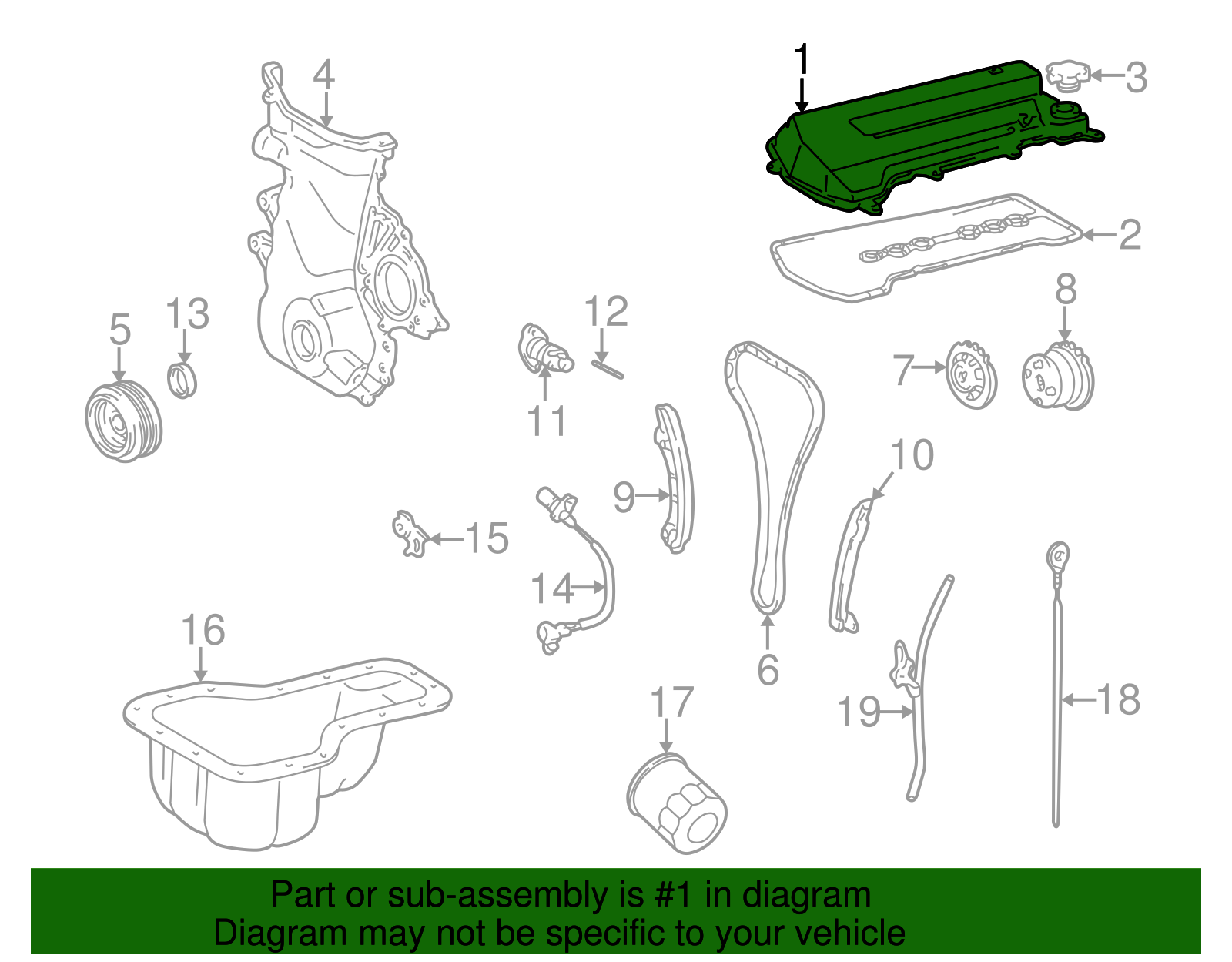 2000-2008 Toyota Valve Cover 11201-0D030 | Toyota Parts Center