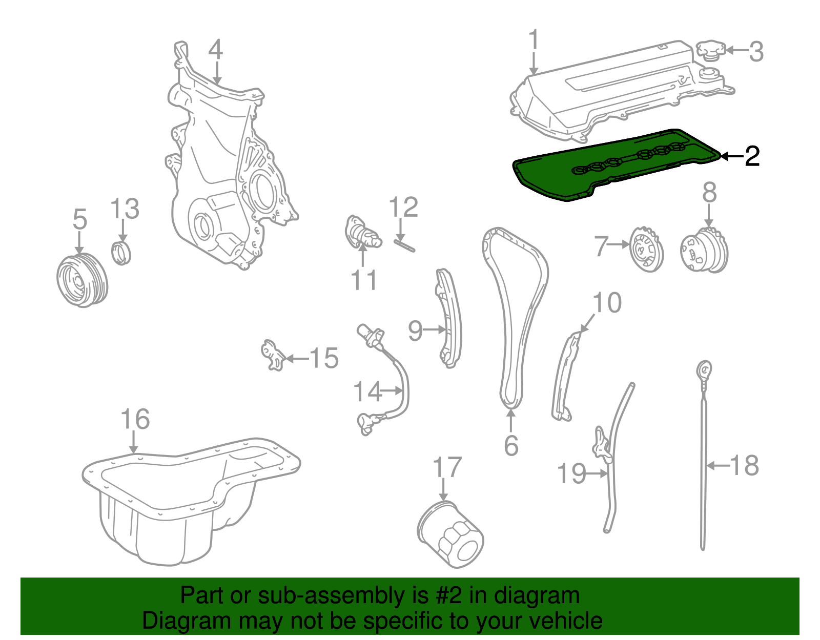 2000-2008 Toyota Engine Valve Cover Gasket 11213-0D040 | OEM Parts Online