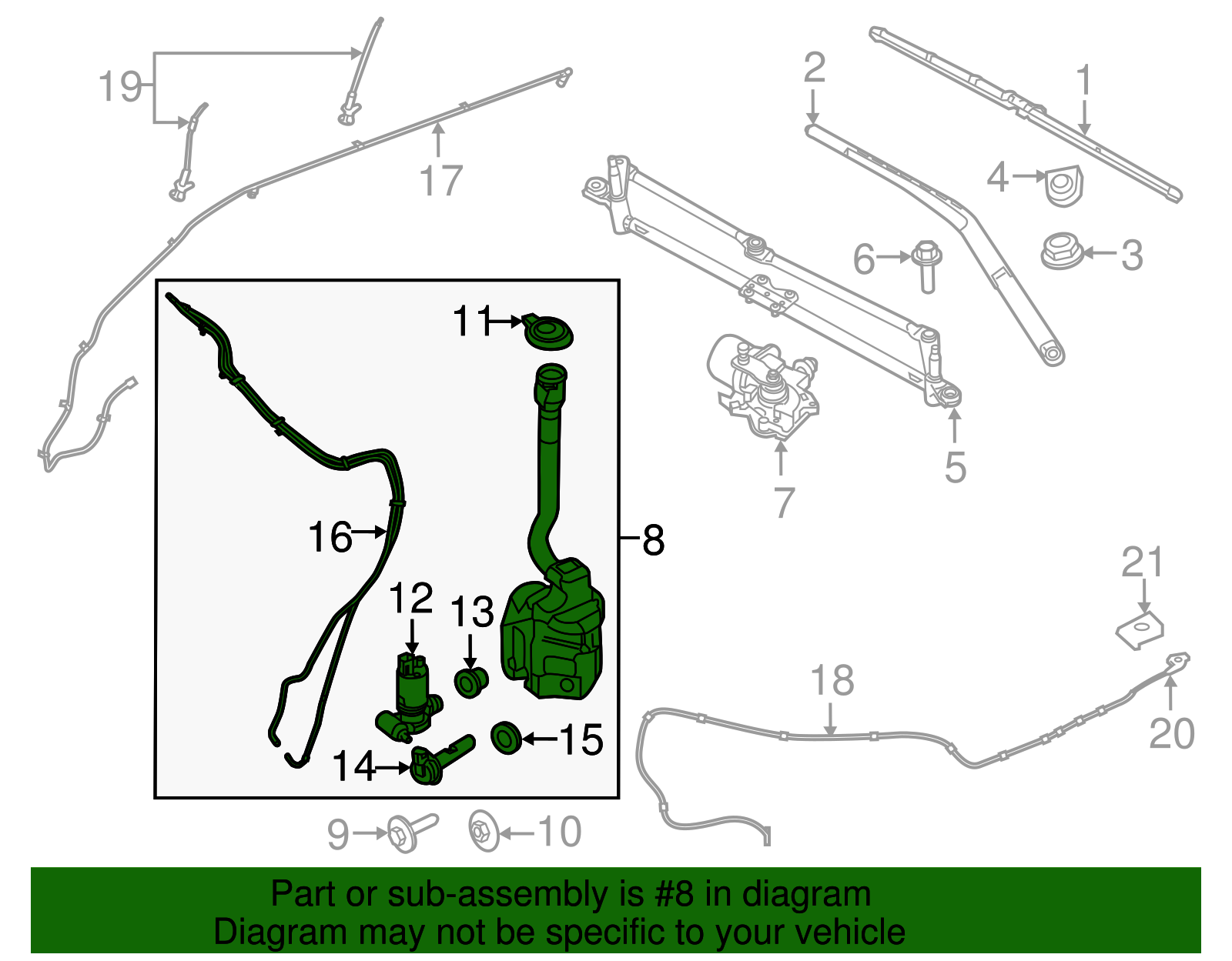Genuine OEM Ford Part - Reservoir Assembly FB5Z-17618-C | Genuine OEM ...