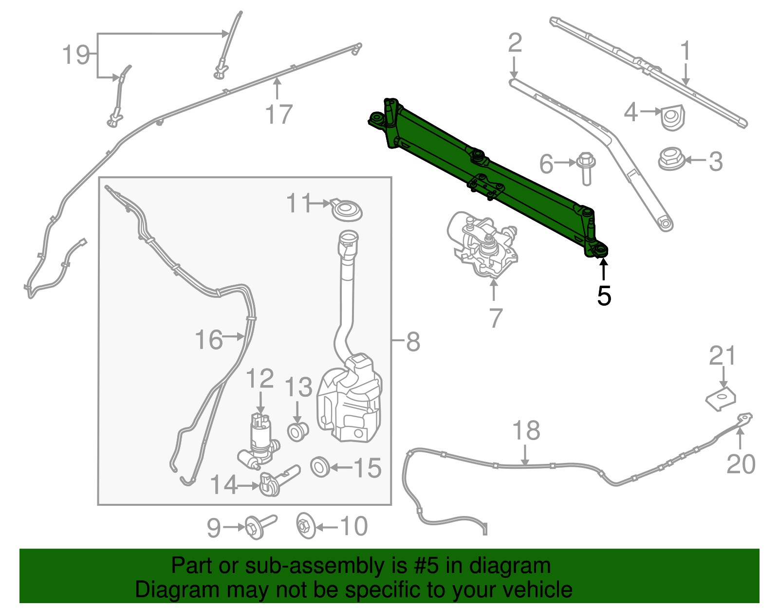 OEM Ford Wiper Linkage For 2011-2019 Ford - Part No. BB5Z-17566-A ...