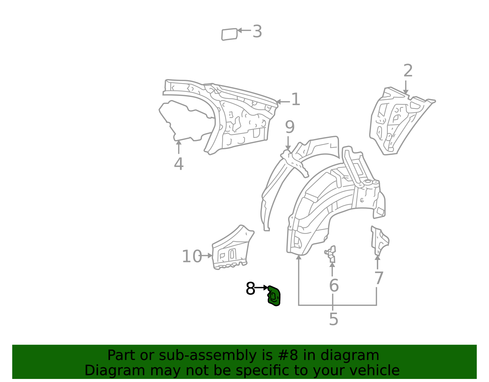 61649-50010 - High-Quality Wheel Housing Bracket for 1995-2005 Lexus ...