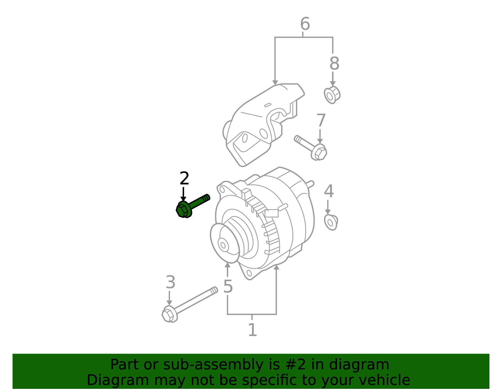 2008-2015 Nissan Alternator Upper Bolt 081B7-0301A | QuirkParts