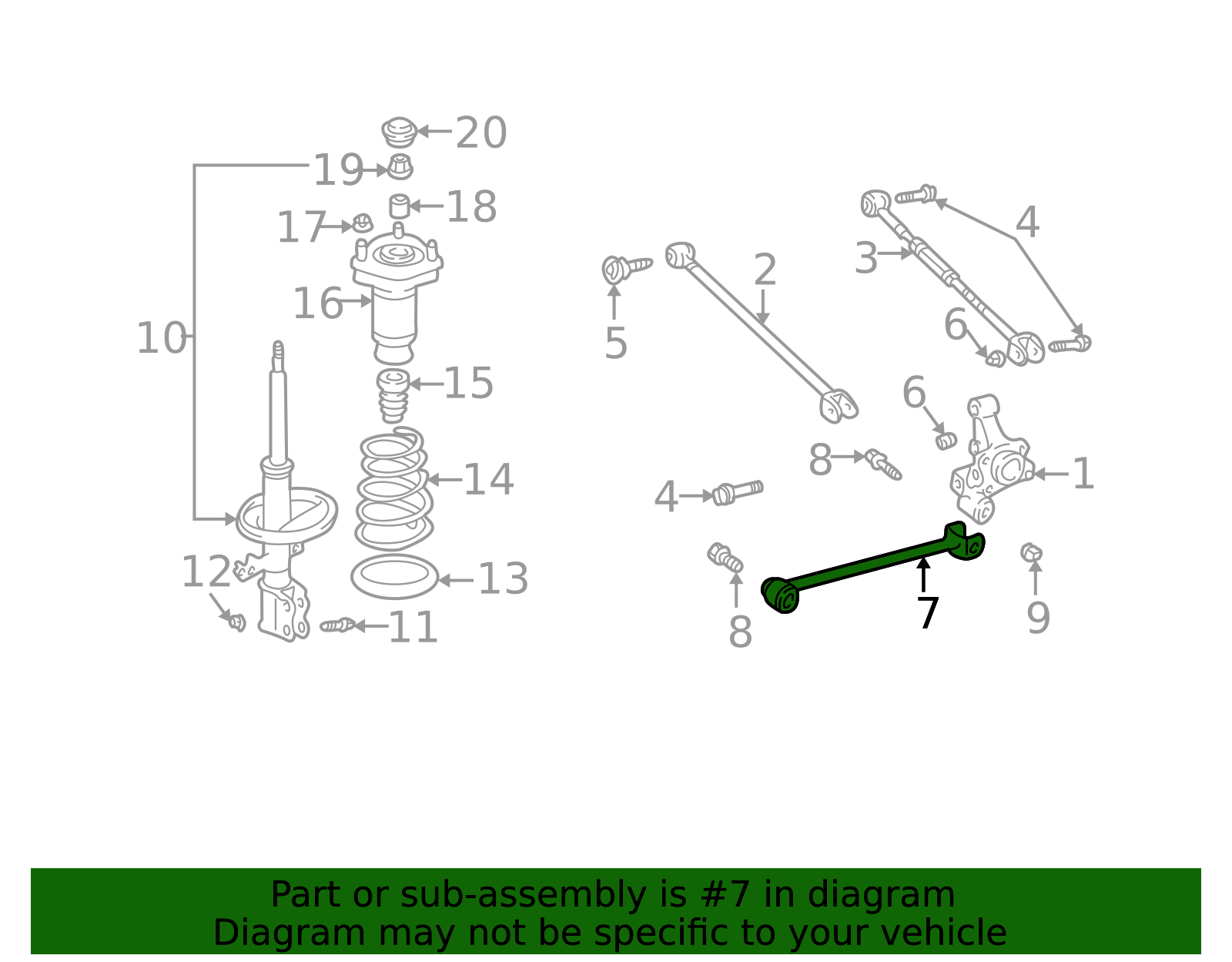 48780-0E010 - Strut Rod - 2001-2007 Toyota Highlander | Lithia Toyota Parts