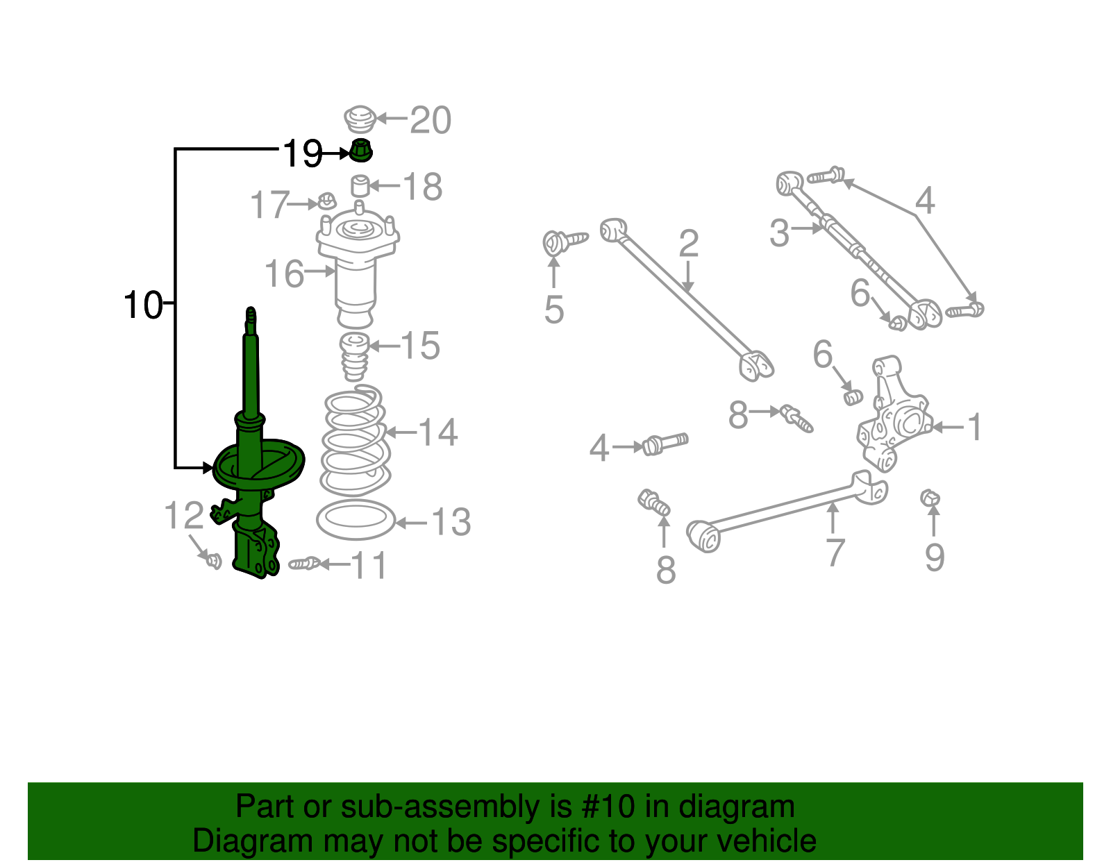 2004-2007 Toyota Highlander Strut 48540-49245 | Toyota OEM Direct