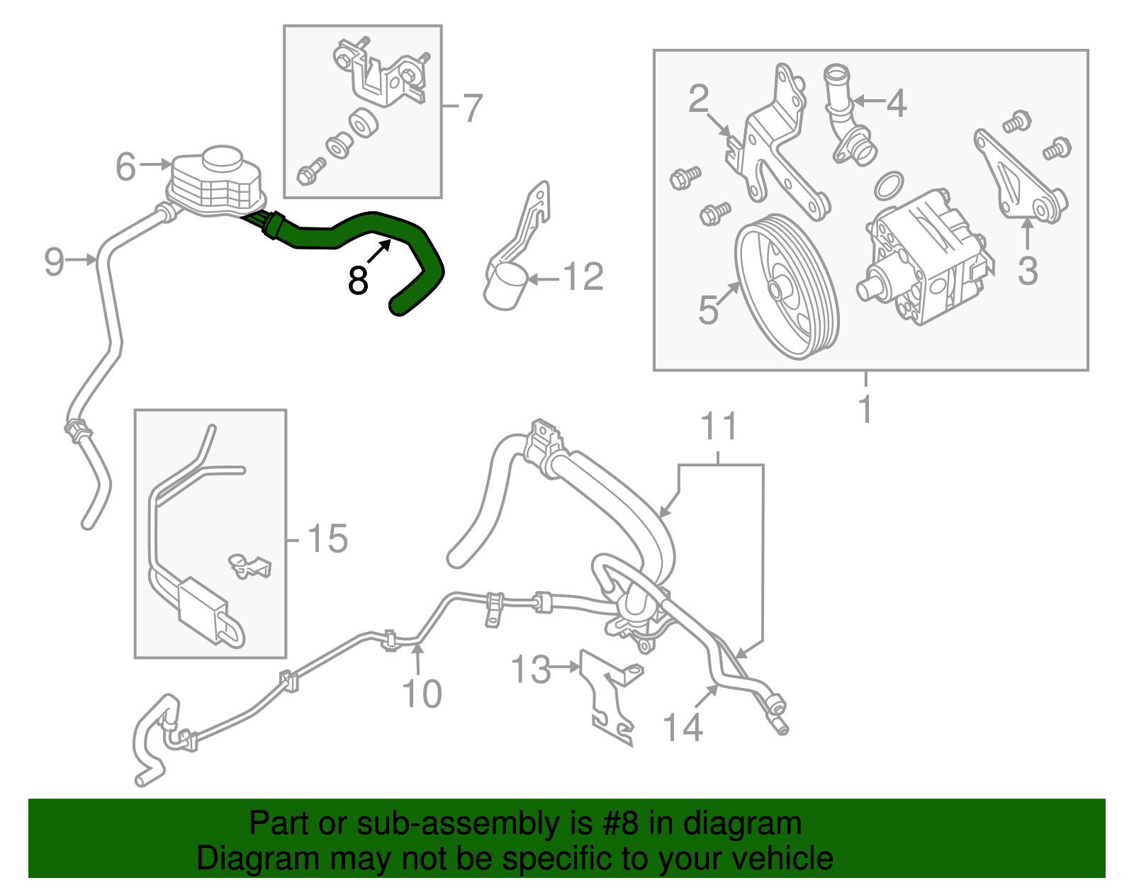 49717-9N00A - Power Steering Suction Hose 2009-2014 Nissan Maxima ...