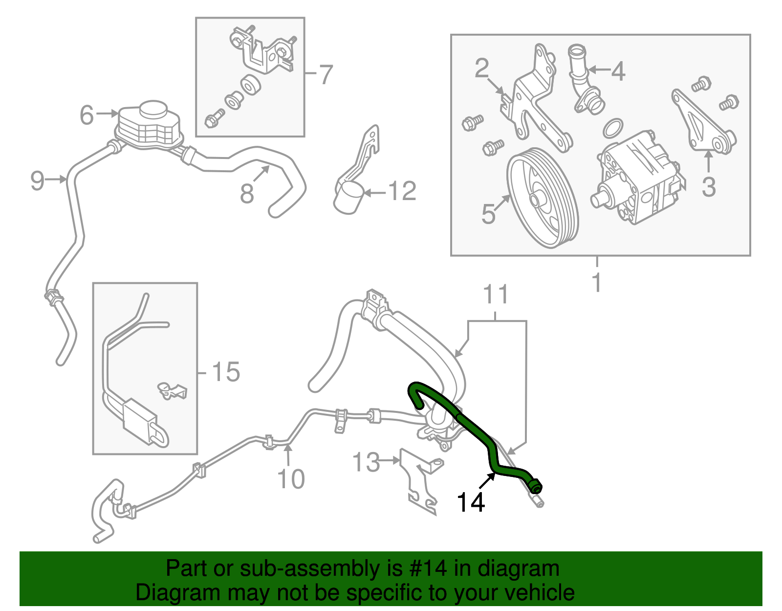 49725ja10a - Nissan Power Steering Return Hose 2007-2014 Nissan ...