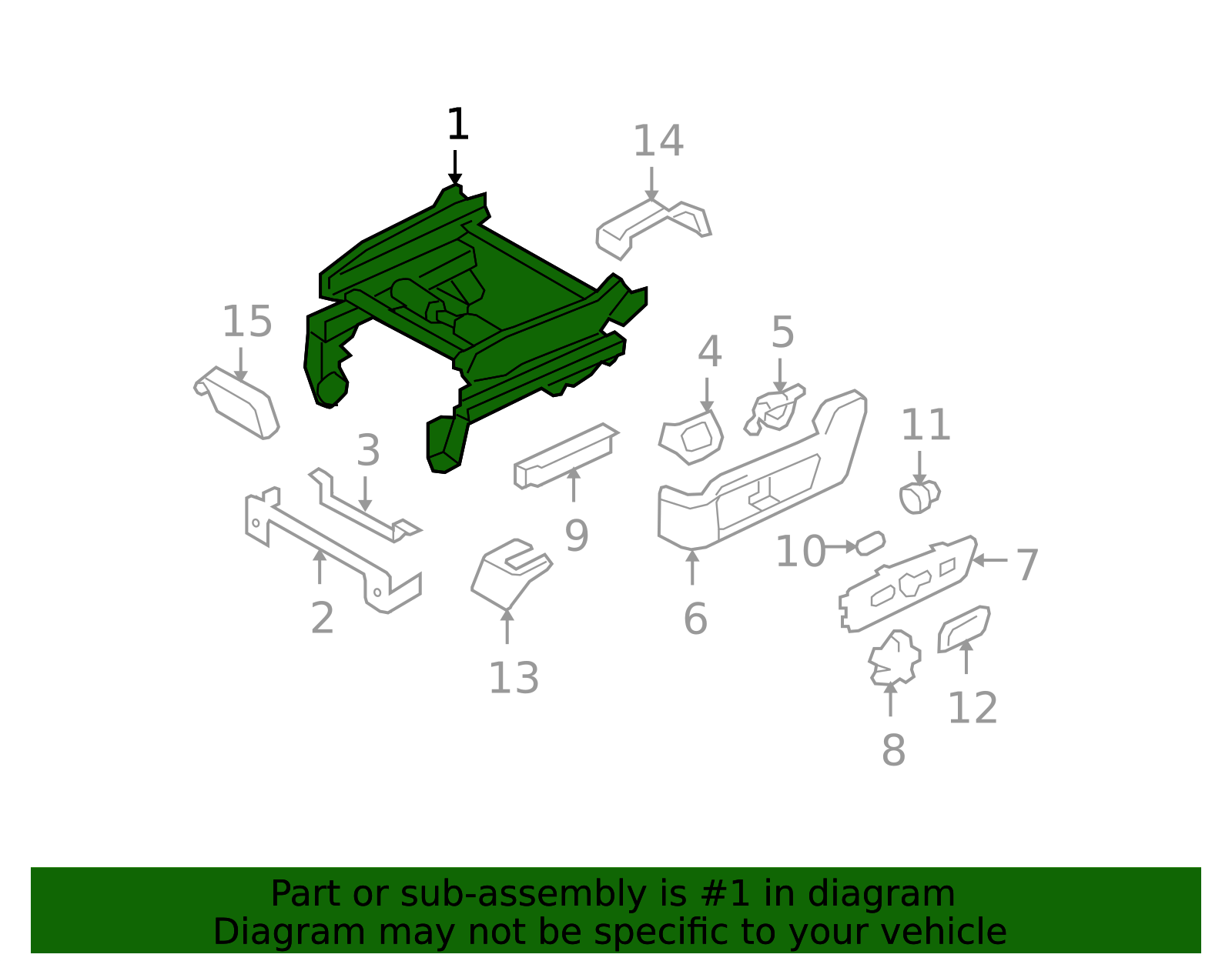 2007-2017 Ford Expedition | Seat Track | EL1Z-7861711-E | Walls' Ford Parts