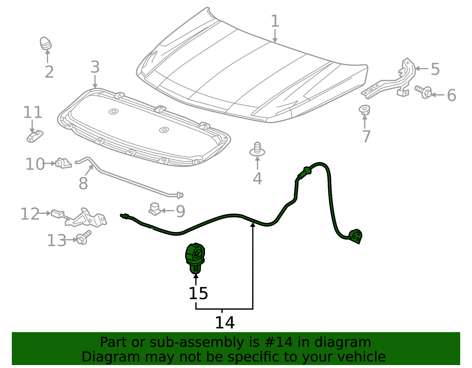 42692620 - 2022-2023 Chevrolet Bolt EUV - Jet Black Hood Primary Latch ...