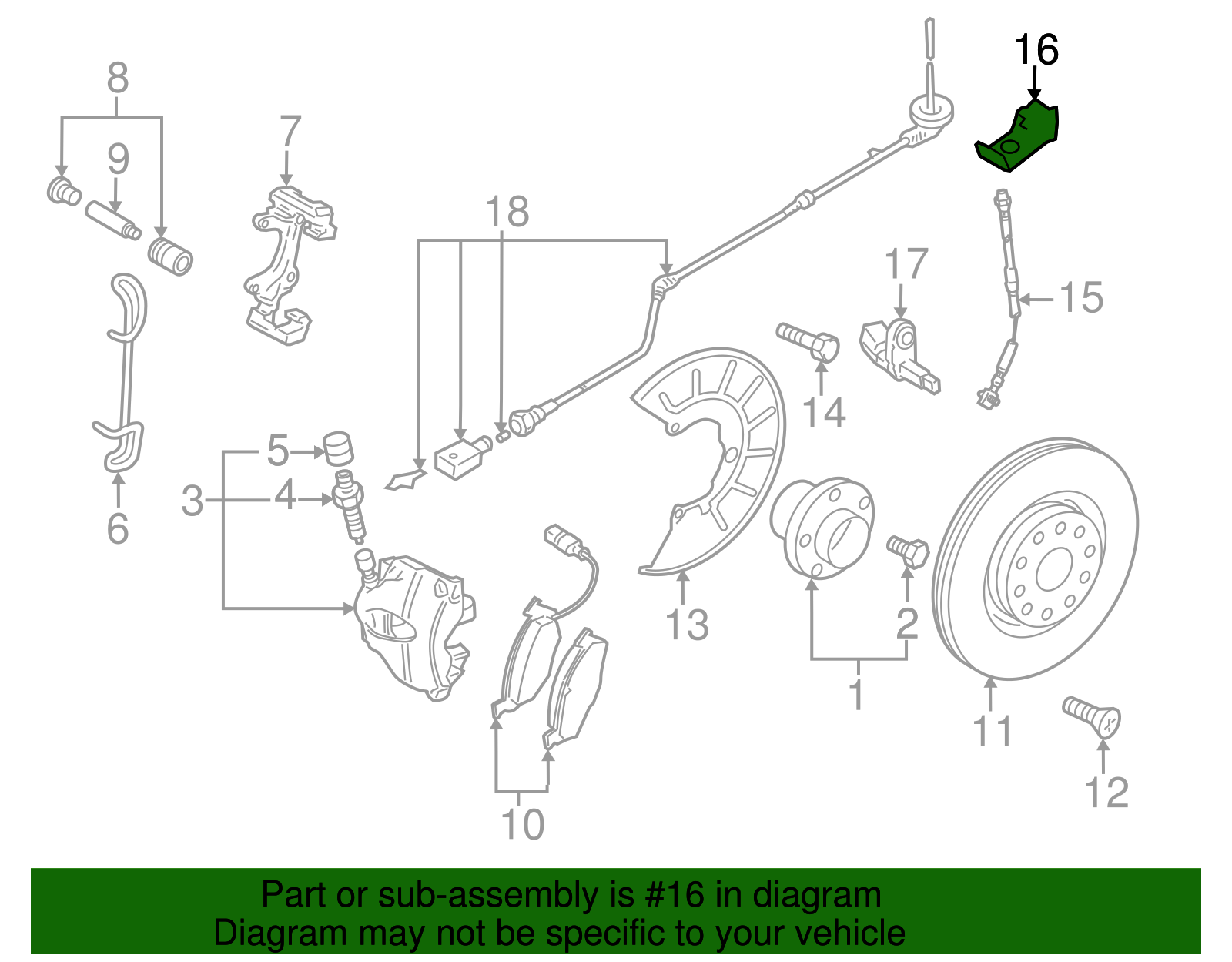 1K0-611-841-F - Brake Hose Bracket 2005-2019 Volkswagen | Wolfsburg ...