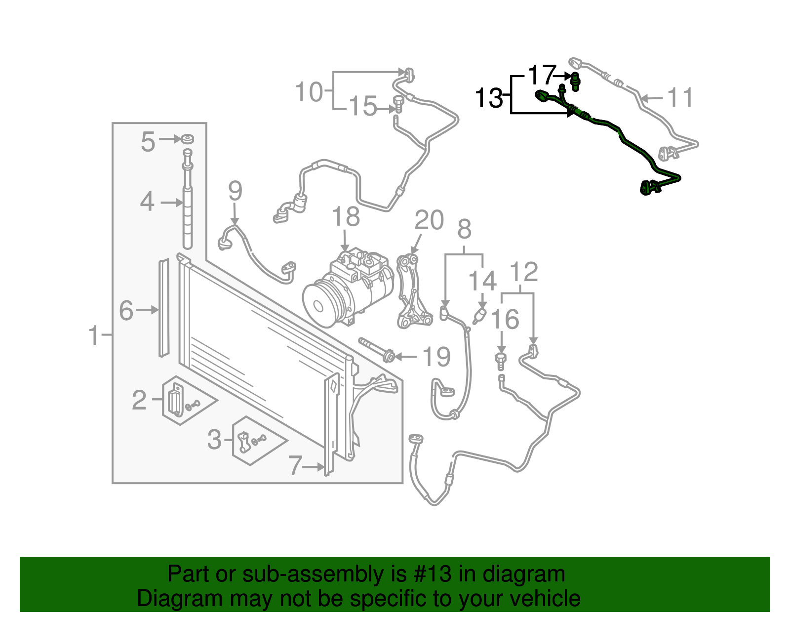 2006-2010 Volkswagen Touareg AC Tube 7L6-820-741-F | vwpartscenter