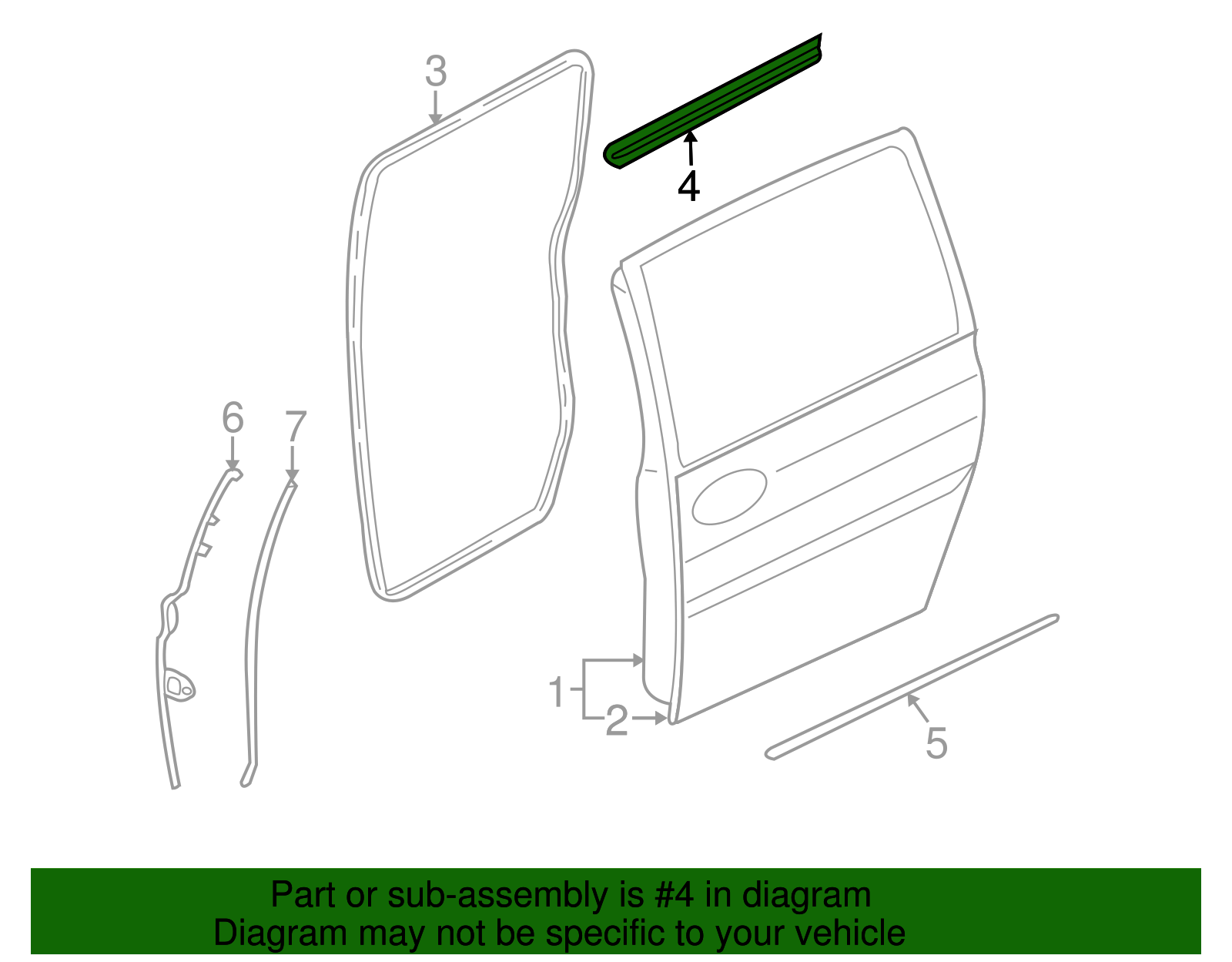 Hyundai - 83160-4D000 - Upper Weather-Strip - 2007-2008 Hyundai ...