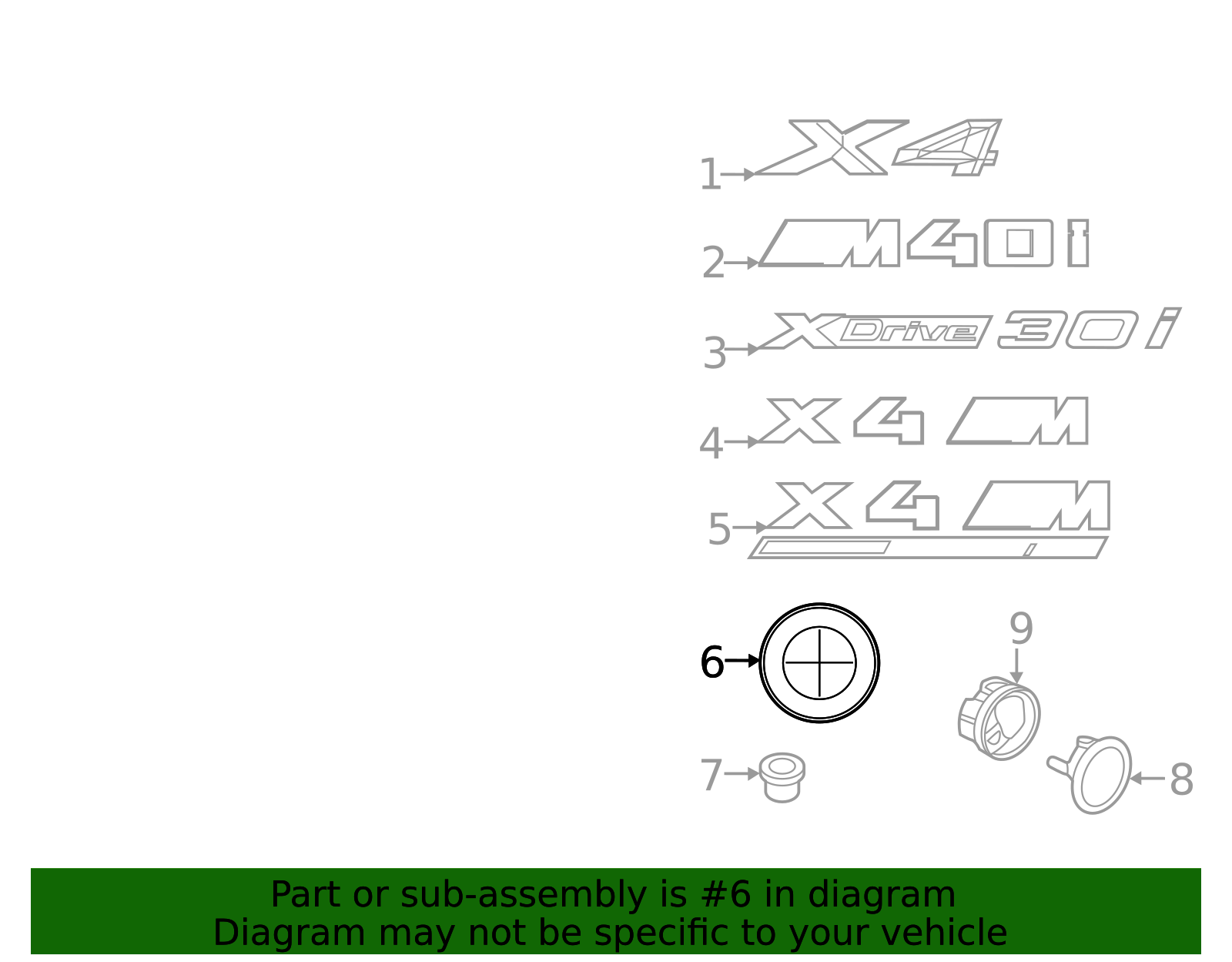 51147463692 - 2018-2024 BMW Hatch Emblem (51-14-7-463-692) | BMW of ...