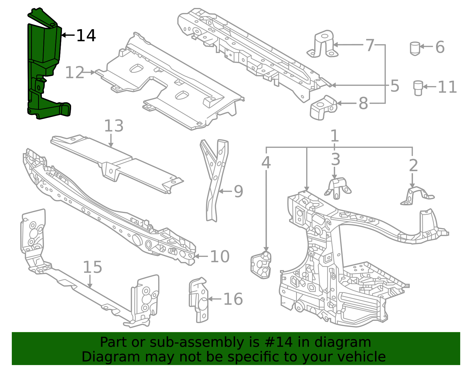 2024-2025 Toyota Tacoma Side Air Baffle 16595-AK010 | Toyota Parts Center