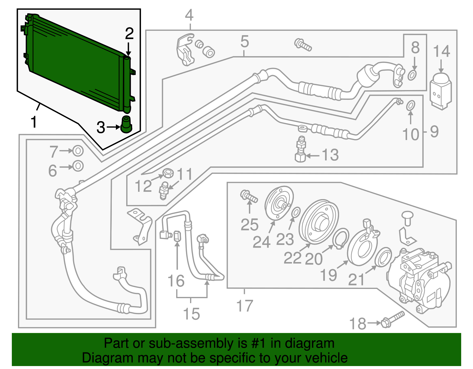 Genuine A/C Condenser for 2012-2014 Hyundai | Part# 97606-1R000 ...