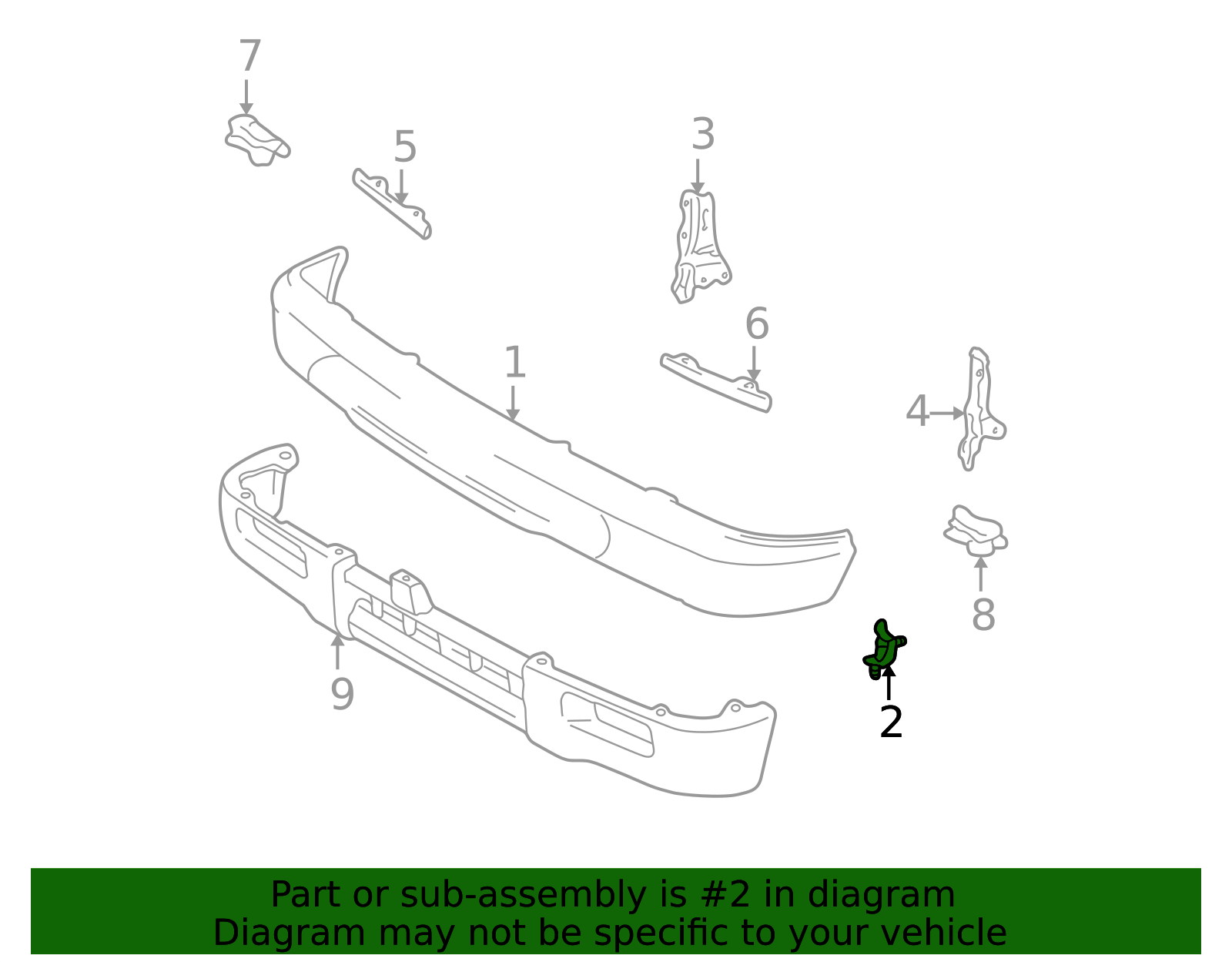 1995 Toyota Tacoma Bumper Face Bar Bracket 52146-35010 | Toyota Parts ...