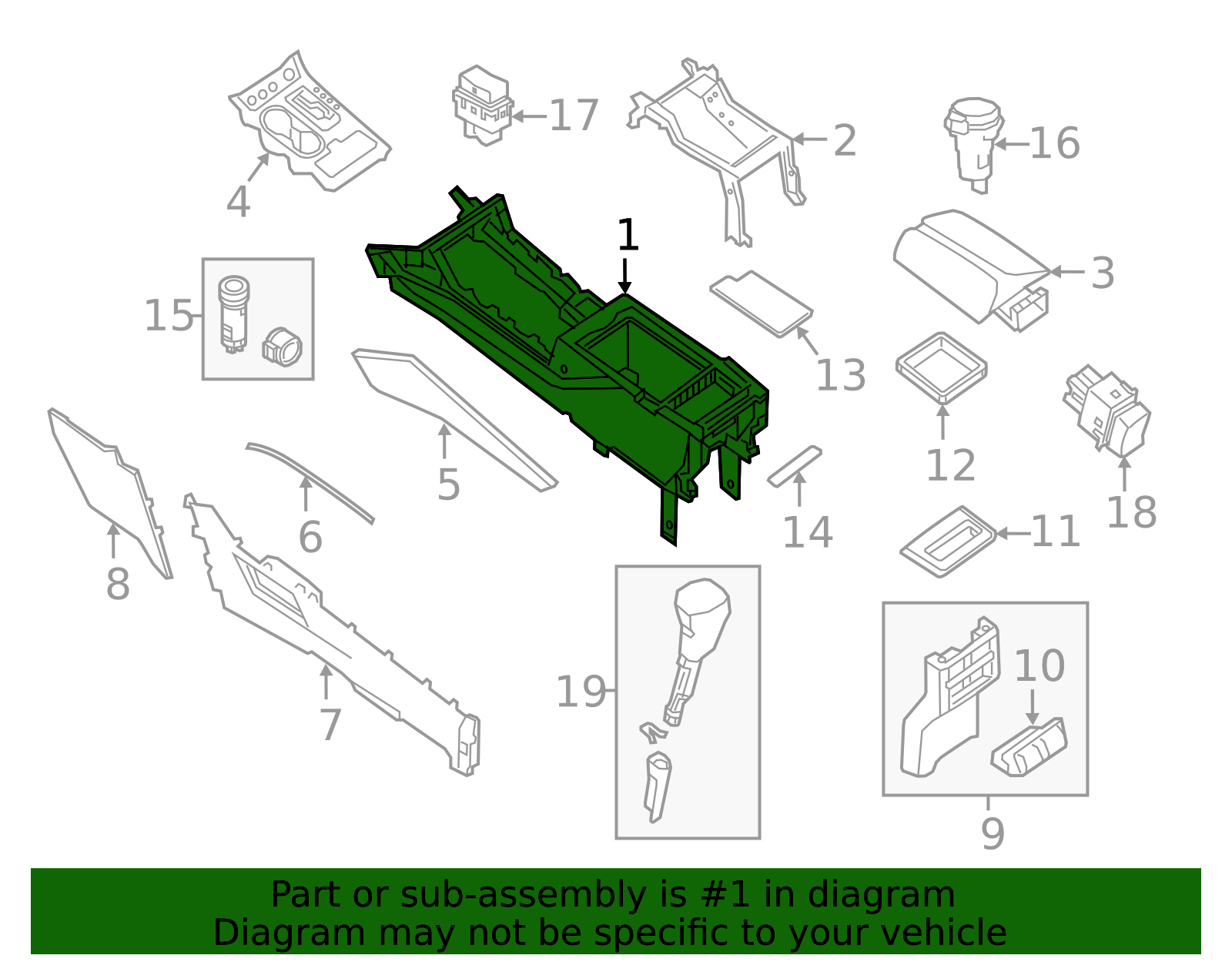 96911-9UC0B - High-Quality Seat Console for 2017-2019 Nissan Murano ...
