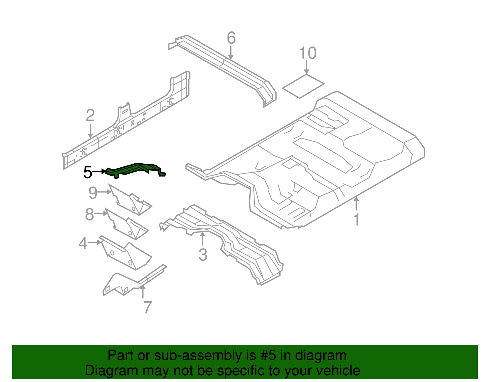 F81Z-2511262-BA - Cross-Member Extension Reinforcement 2000-2016 Ford ...