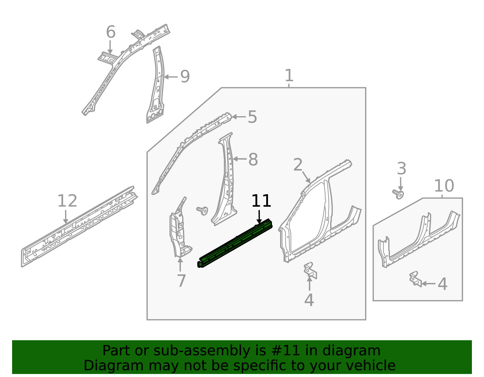 76424-6RF0A - High-Quality Rocker Panel Reinforcement for 2021-2025 ...