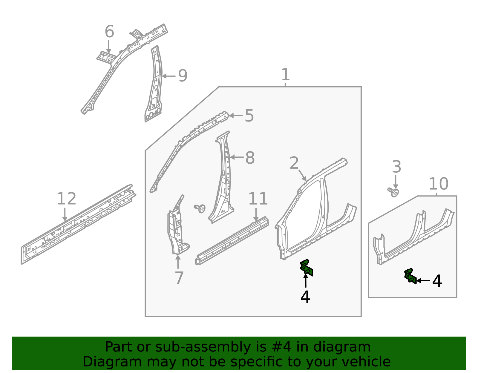 2021-2025 Nissan Rogue Aperture Panel Front Bracket 76290-6RA0A | Team ...
