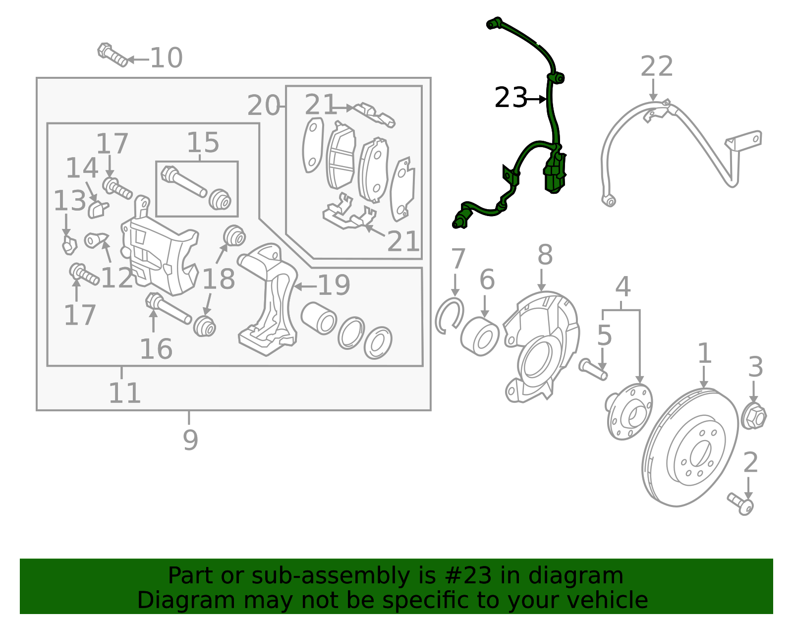 Hyundai - 95671-1R000 - Front Speed Sensor - 2012-2017 Hyundai Accent ...