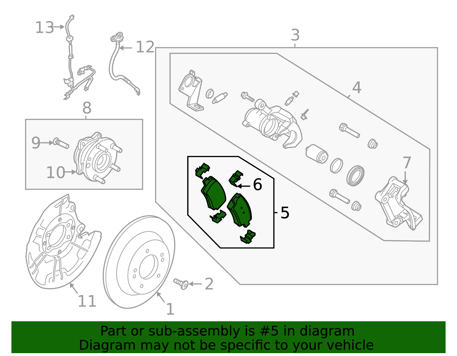 2021-2025 Hyundai Elantra Pad Kit Rear Disc Brake 58302-AAA40 | OEM ...
