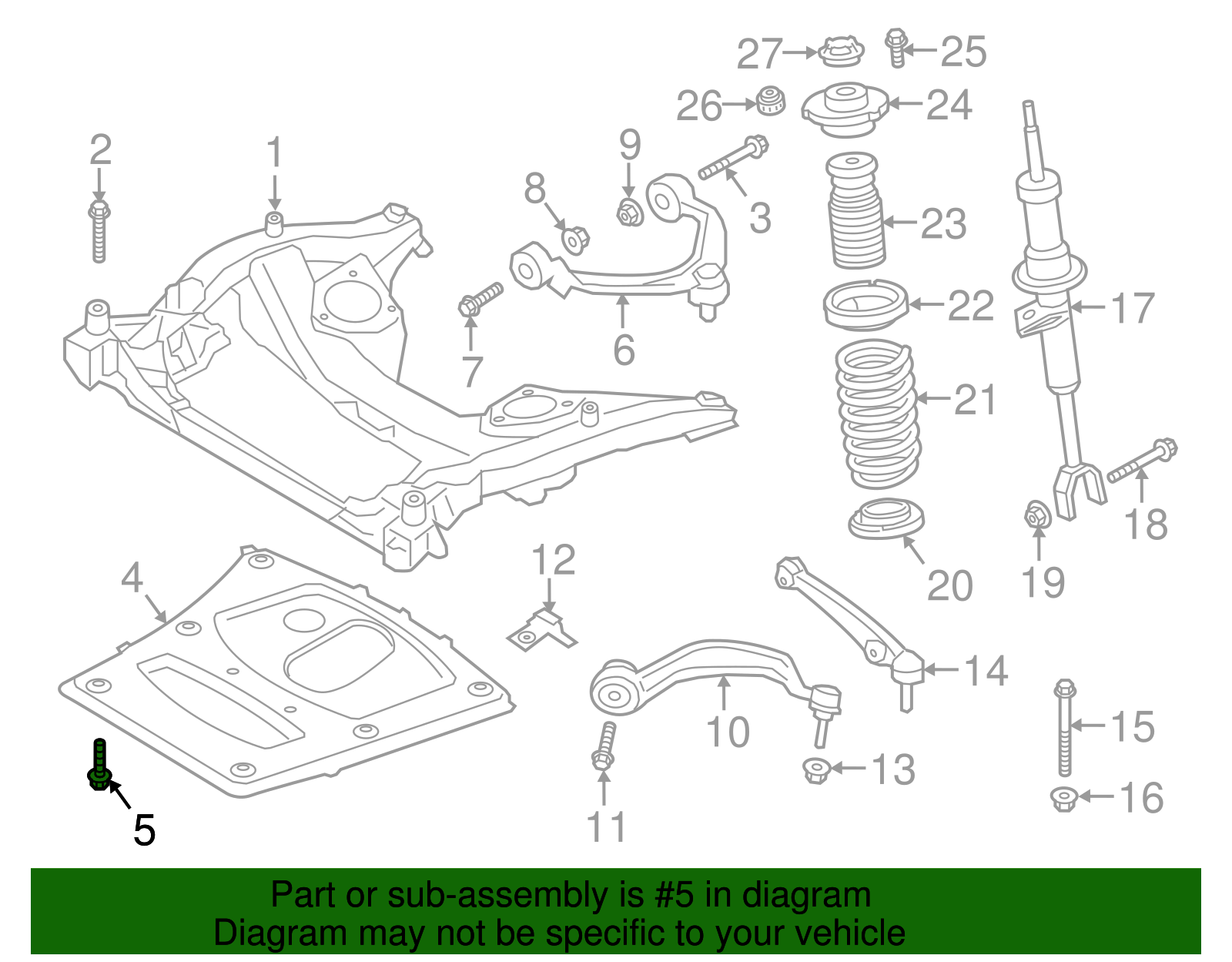 33326768354 - 2009-2019 BMW Vertical Support Bolt (33-32-6-768-354 ...