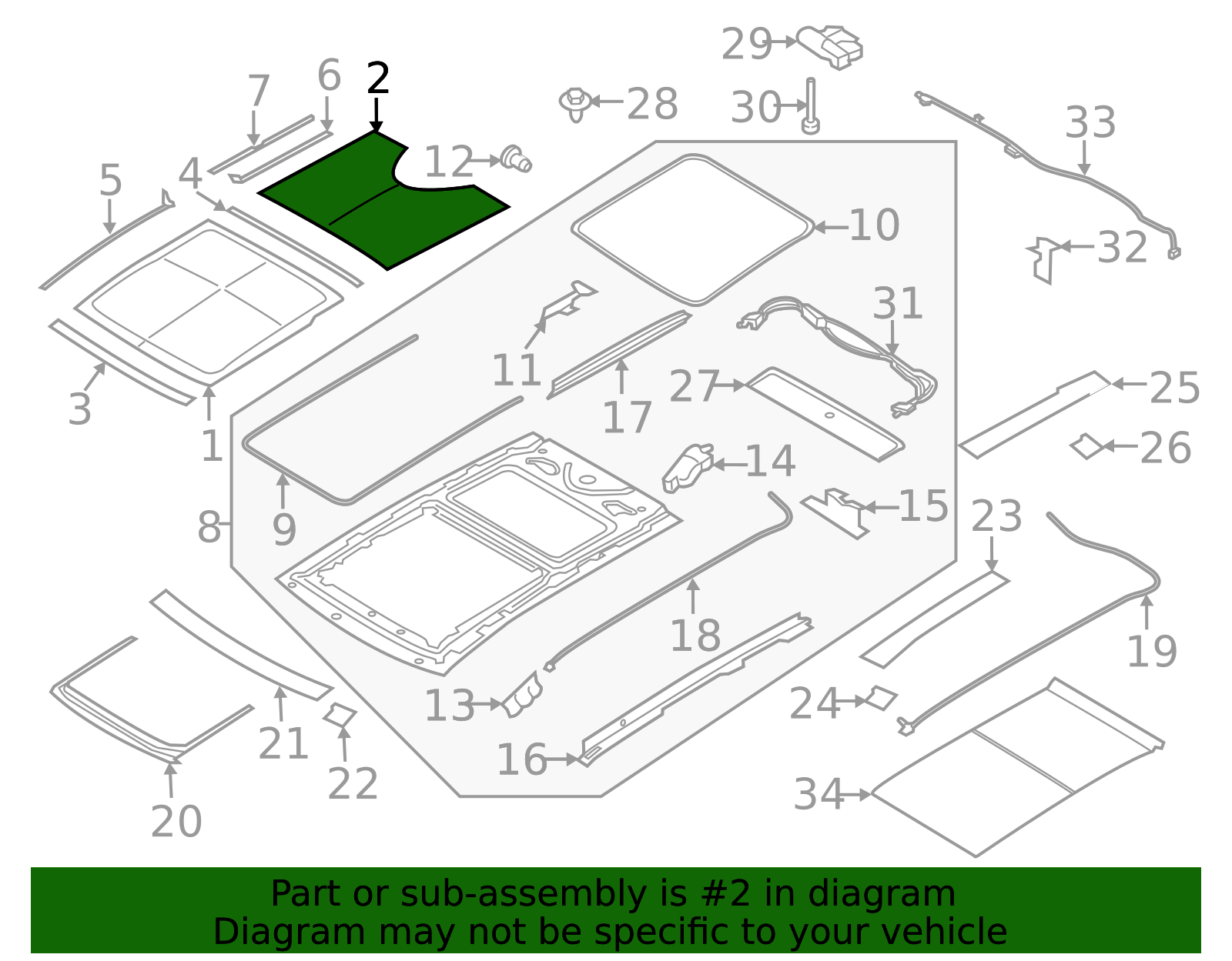 JT4Z-58500A18-B - Sunroof Glass 2015-2018 Ford Edge | Ford Parts Direct