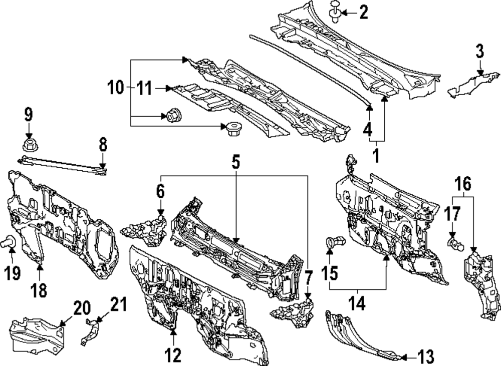 2024-2025 Toyota Grand Highlander Cowl Grille 55708-0E270 | Toyota ...