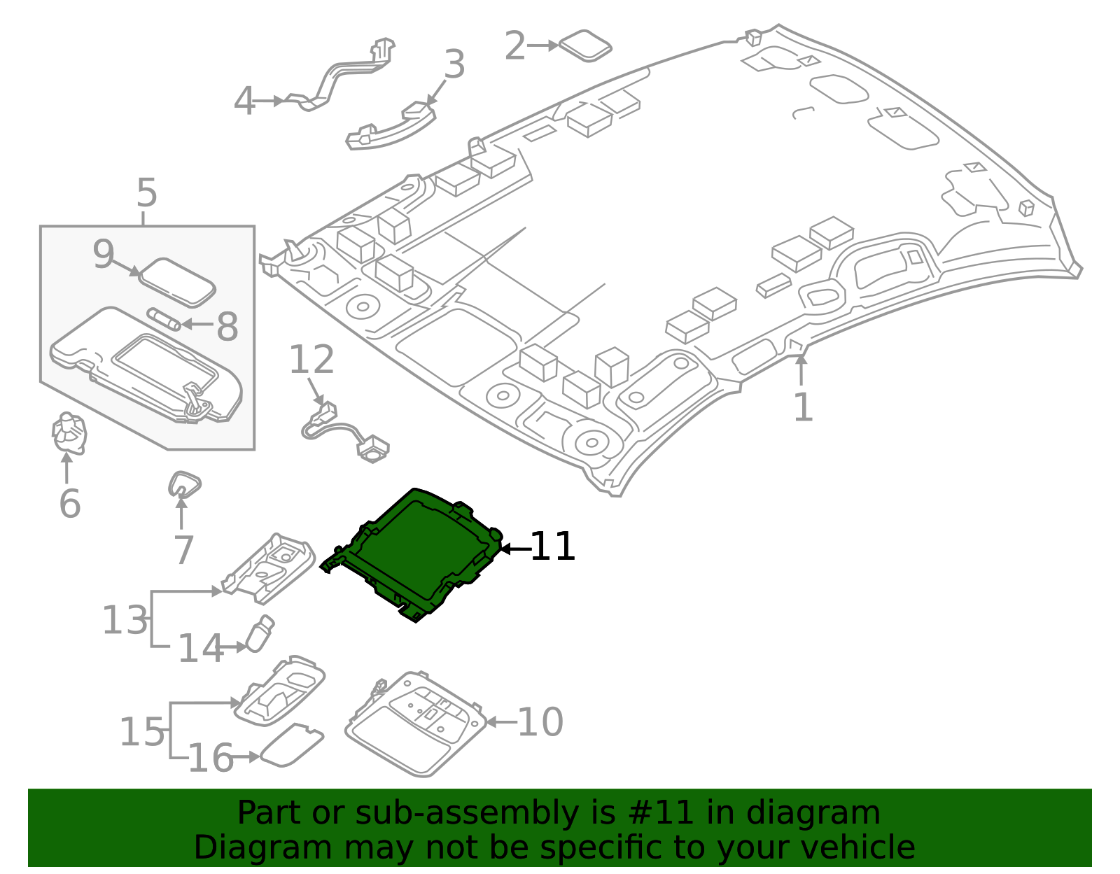264284GA1A - Map Lamp Assembly Bracket 2014-2021 Infiniti | Infiniti of ...