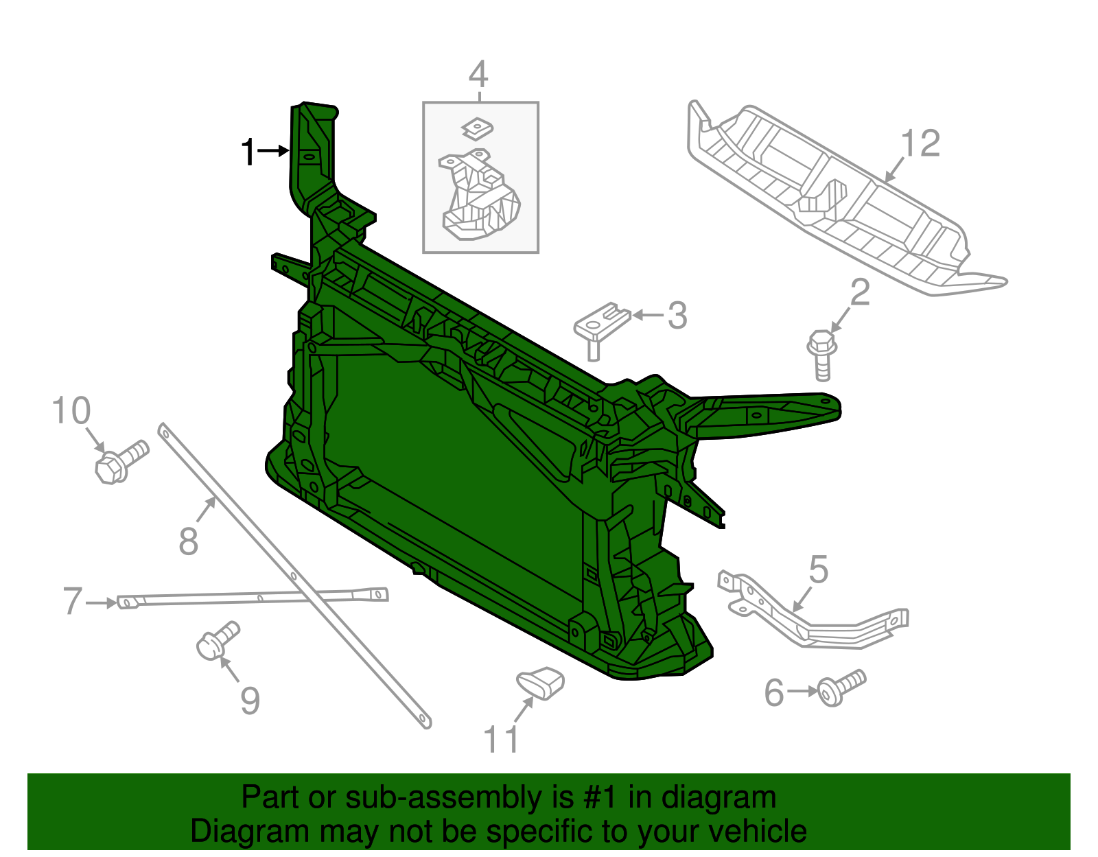 2016-2023 Audi Radiator Support 8S7-805-594-C | Audi USA Parts