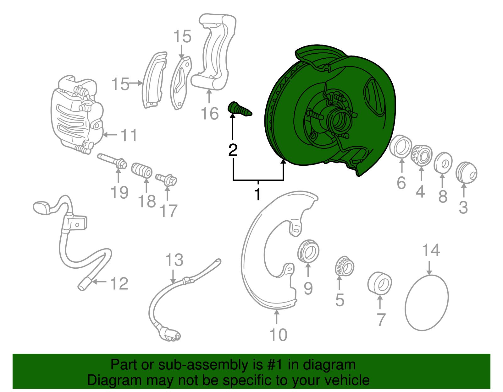 Genuine OEM Ford Part - Hub & Rotor YL5Z-1V102-J | Genuine OEM Ford ...