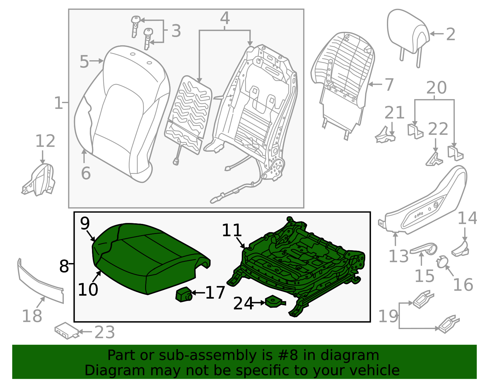 2013-2016 Hyundai Santa Fe Cushion Assembly 88107-B8010-R7X | World OEM ...
