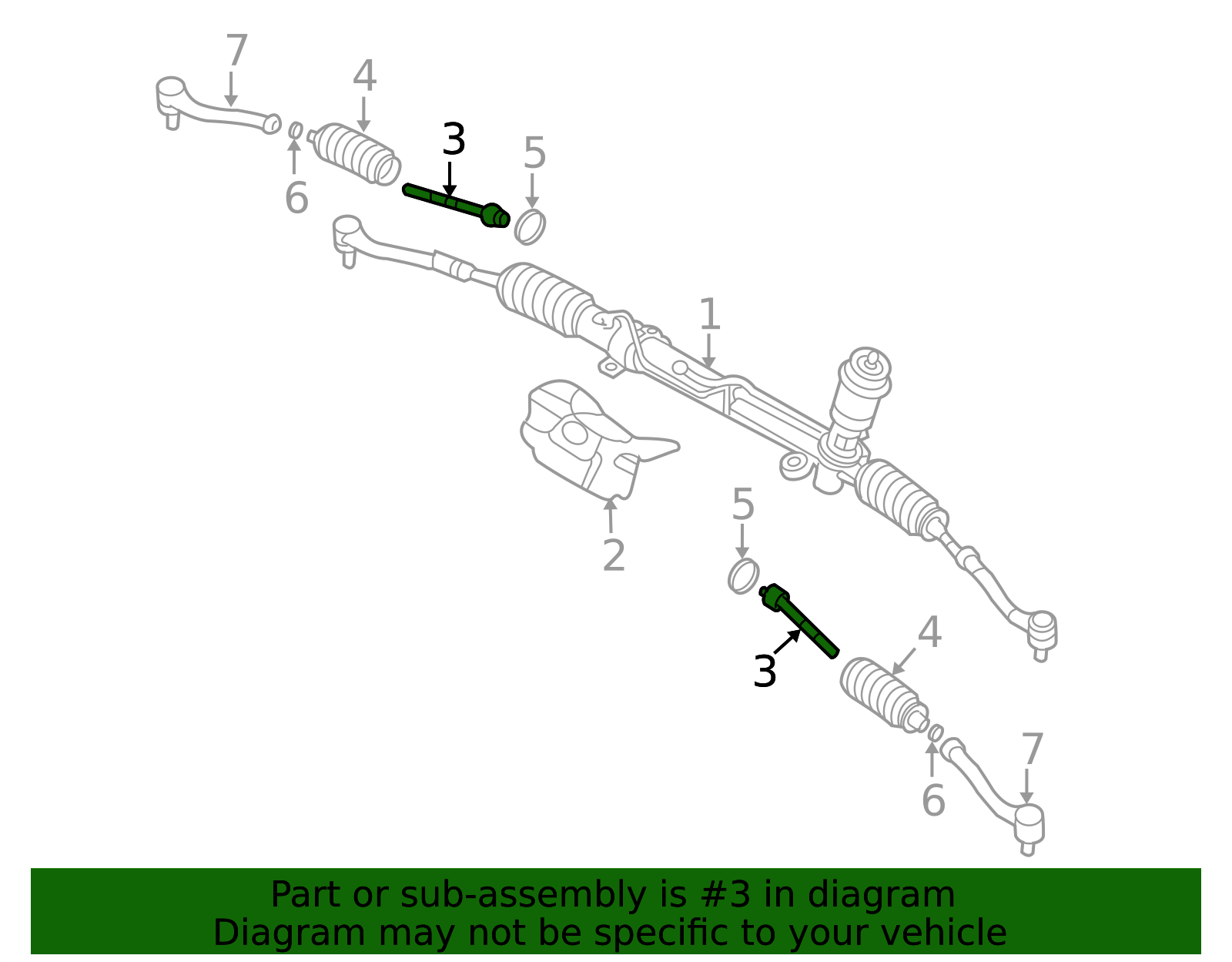 2007-2008 Hyundai Entourage Inner Tie Rod 57724-4D000 | QuirkParts