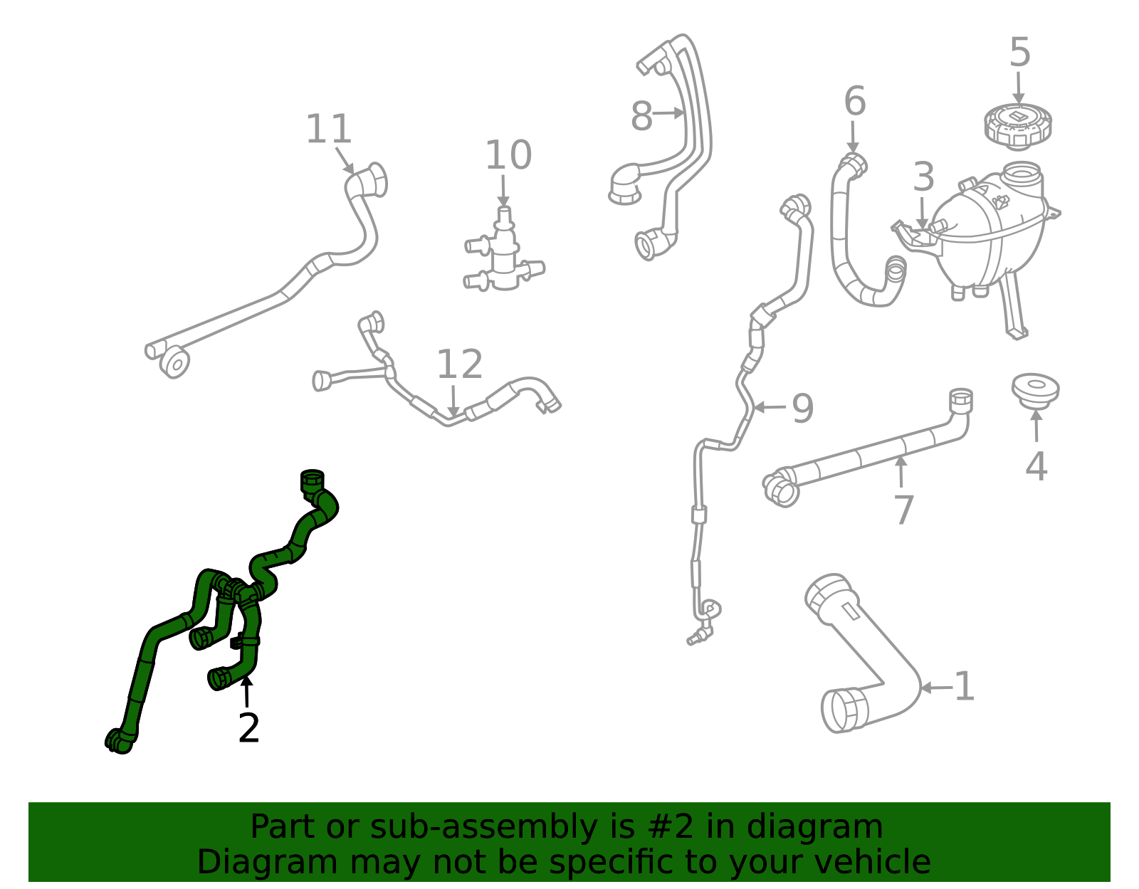 Radiator Hose 167-500-84-01 - Dependable OEM Engine Cooling ...