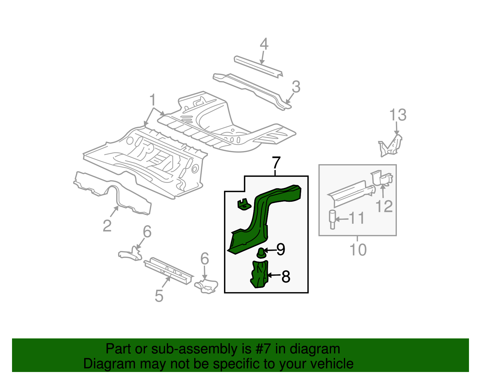 2003-2011 Cadillac Rear Rail Assembly 19206663 | Shop Matick Buick GMC