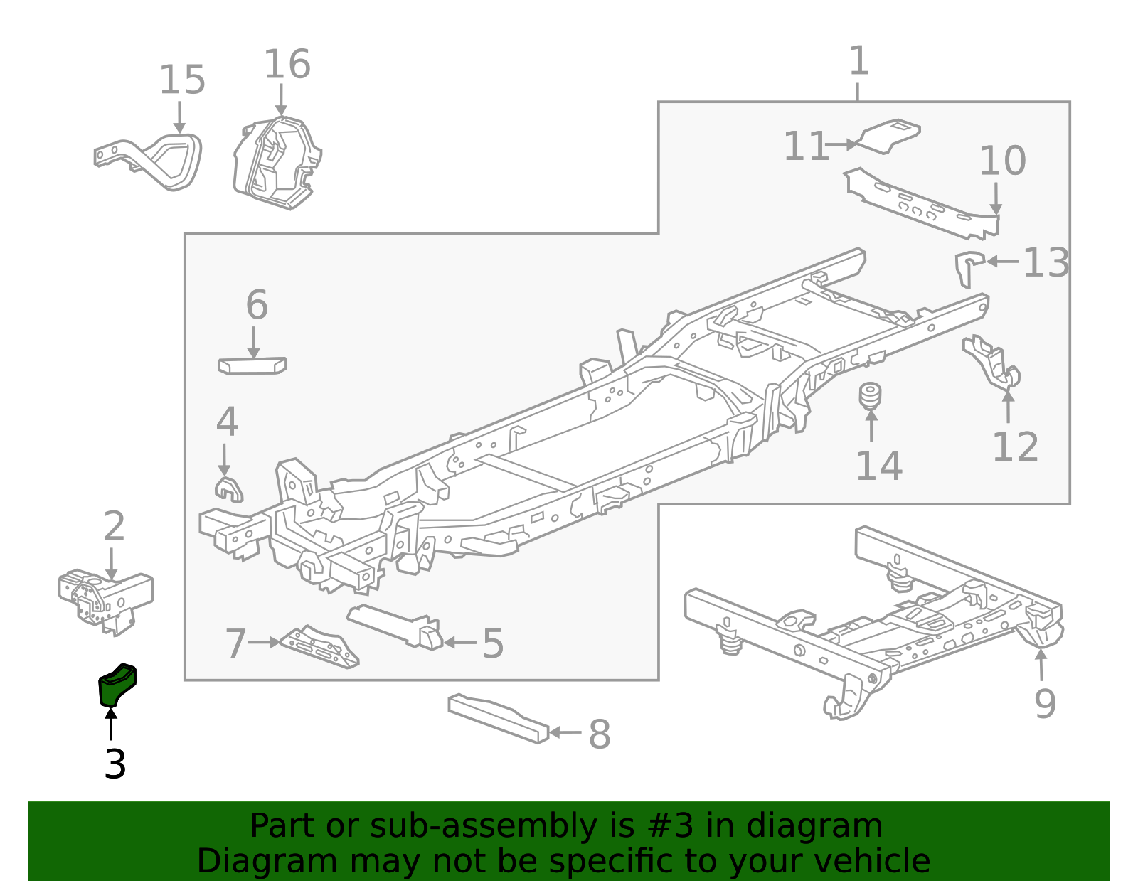 2019-2025 GM Frame Reinforcement 84421434 | Hadwin-White Parts