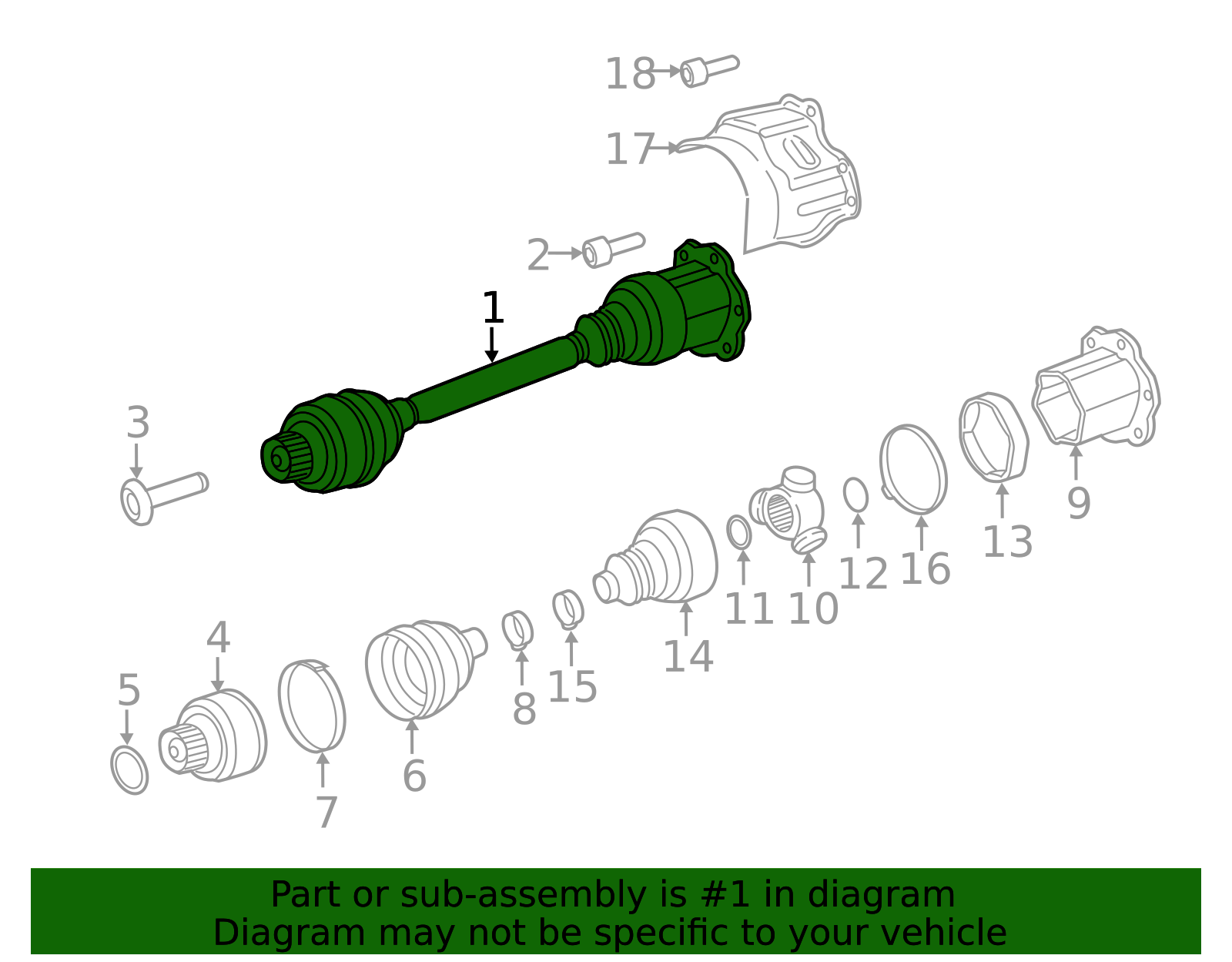 Axle Assembly 95B-407-271-M | OEM Parts Online
