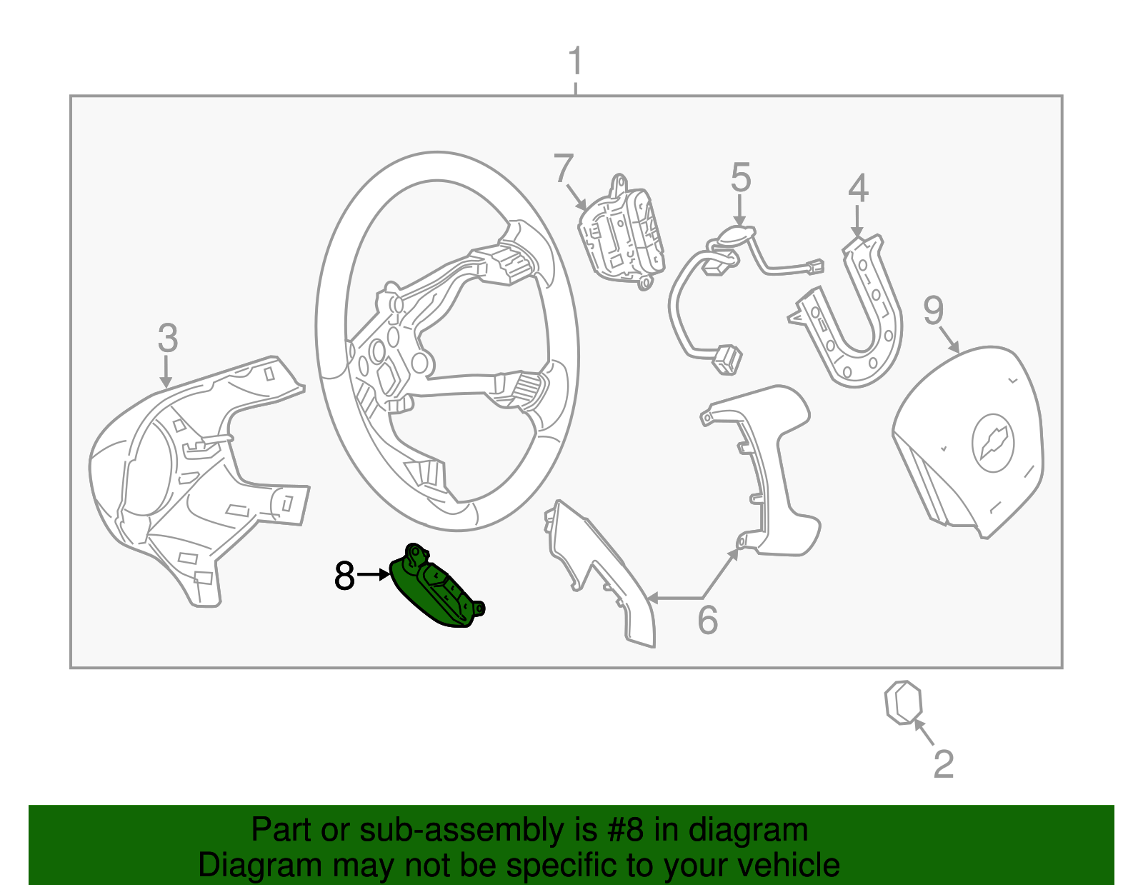 2006-2025 GM Ebony Cruise Control Switch 15819309 | Shop Matick Buick GMC