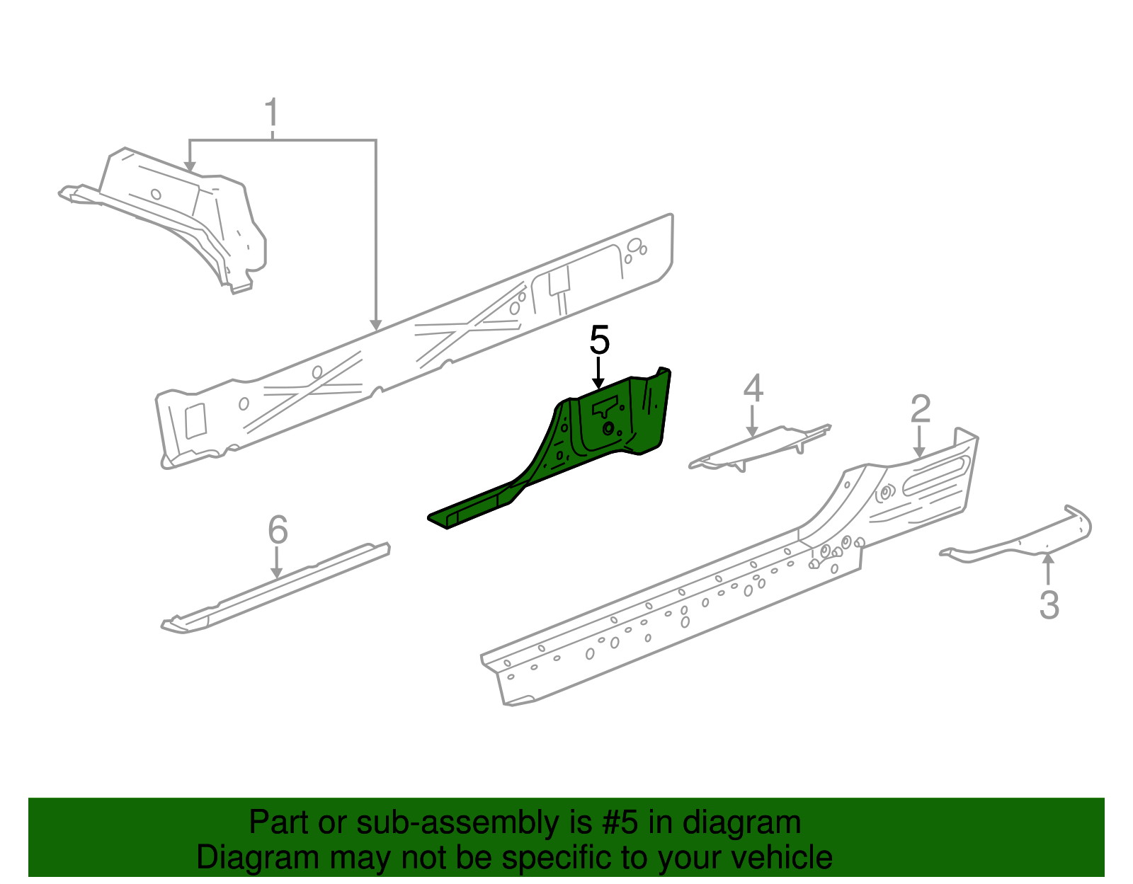 2014-2019 GM Driver Side Body Lock Pillar Lower Filler 23285525 ...