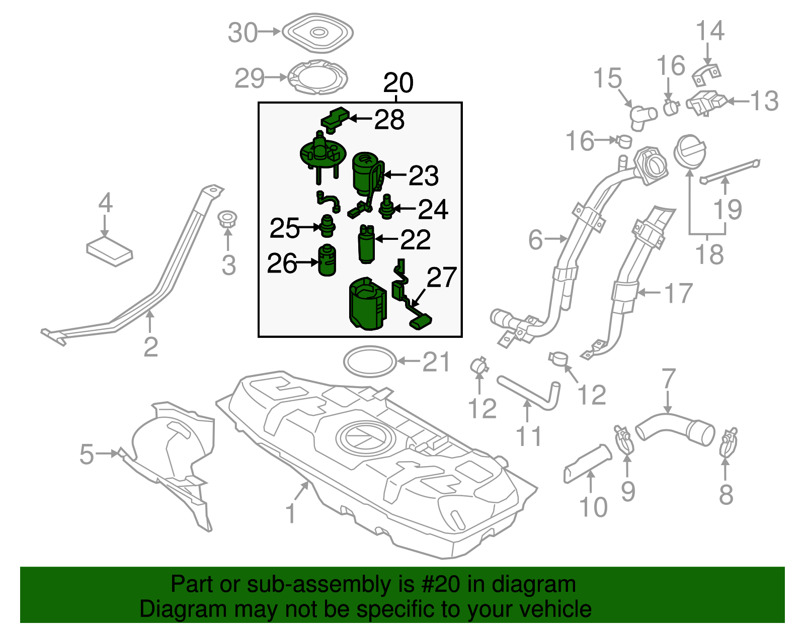 31110-1R500-DS - Fuel Pump Assembly 2012-2015 Kia Rio | Kia.Parts Store