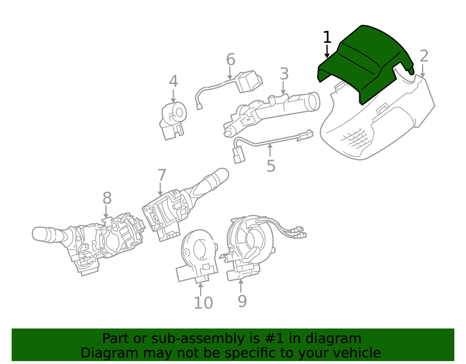 2011-2012 Toyota Avalon Upper Column Cover 45286-AC010-C0 | MotorMotor