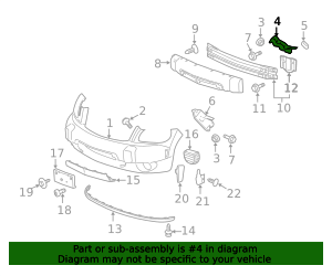 2006-2011 Chevrolet HHR Front Driver Side Bumper Fascia Brace 15827789 ...