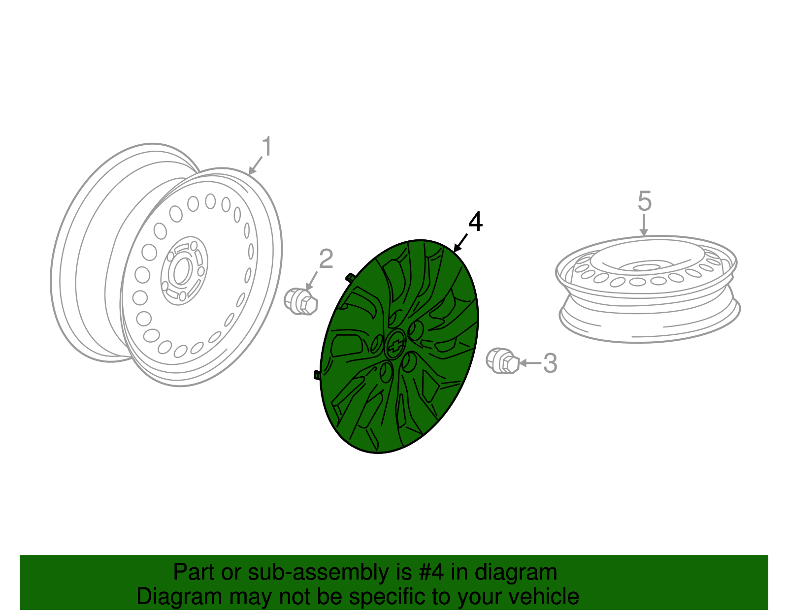 2016-2019 Chevrolet Malibu Wheel Cover 23198817 | Courtesy Parts